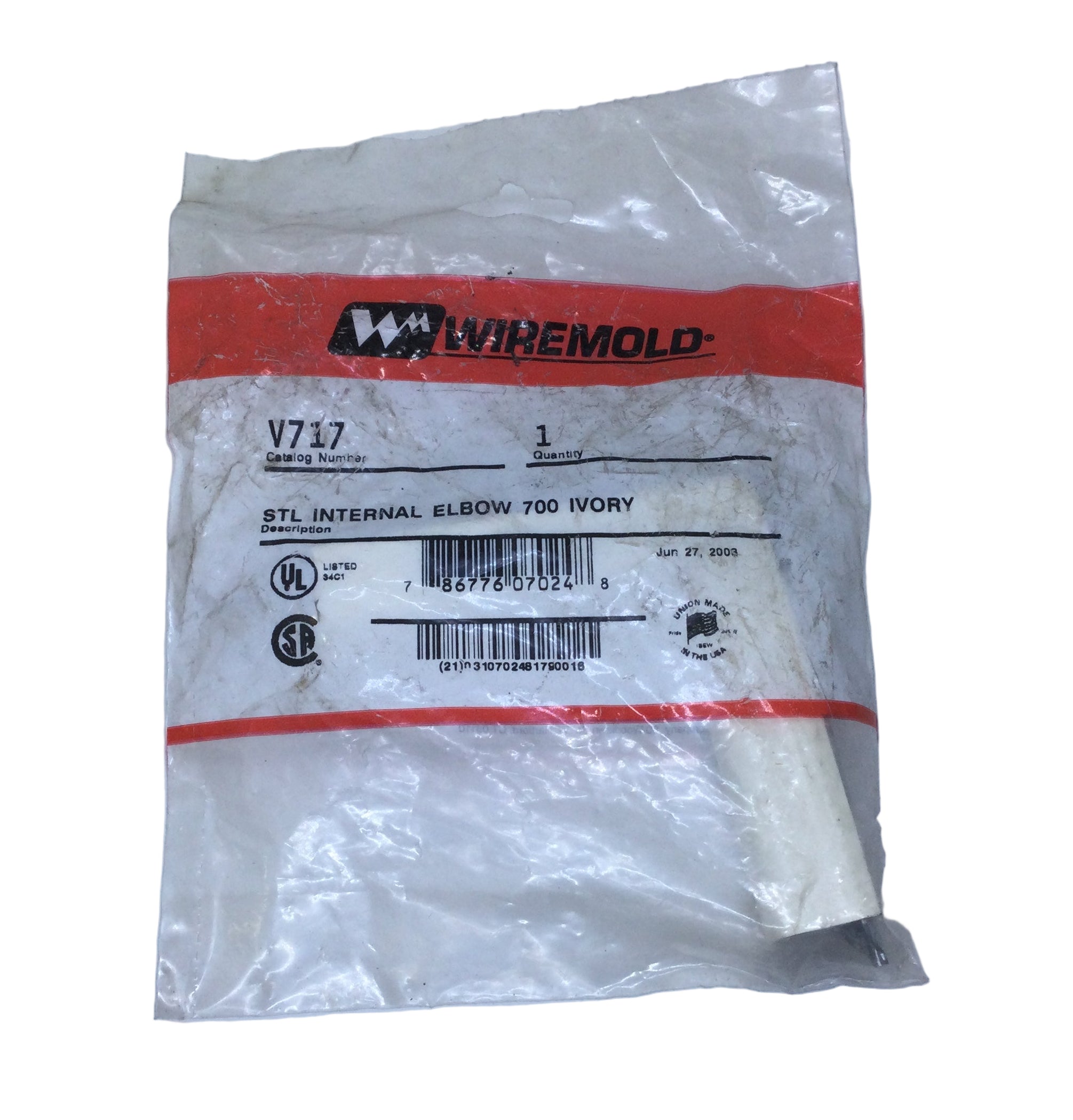 Wiremold V717 700 Internal Elbow Fitting