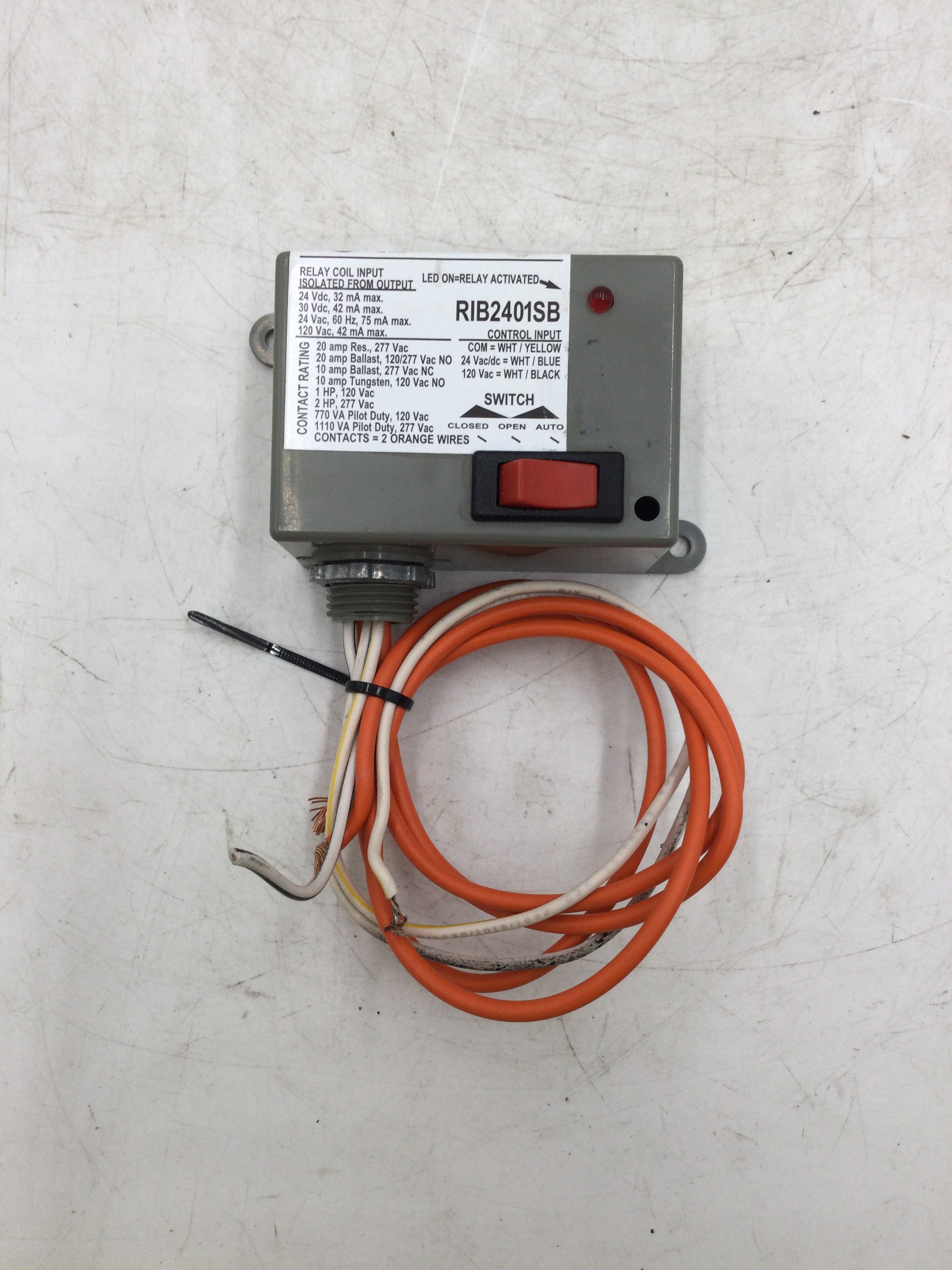 RIB Functional Devices RIB2401SB 20 Amp Relay SPST-N/O 24 VAC/DC/120VA