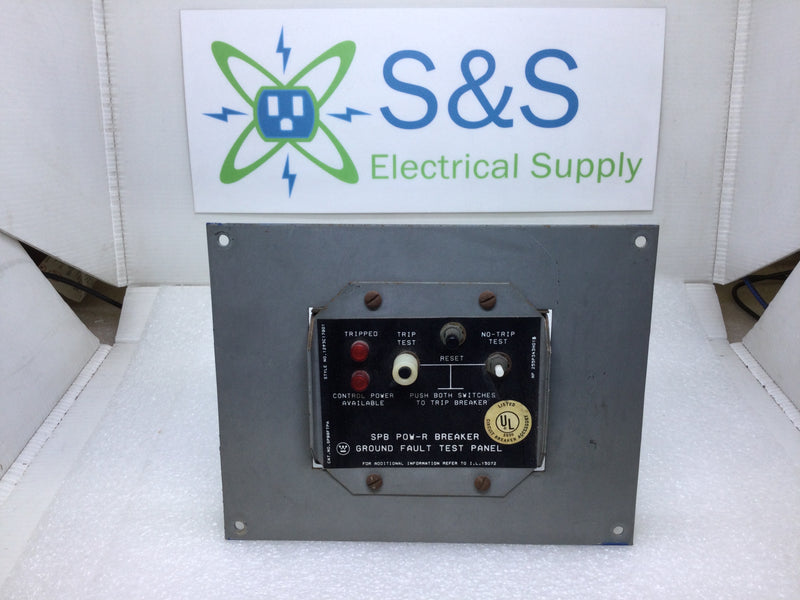 Westinghouse SPB6FTPA Pow-R Breaker Ground Fault Test Panel