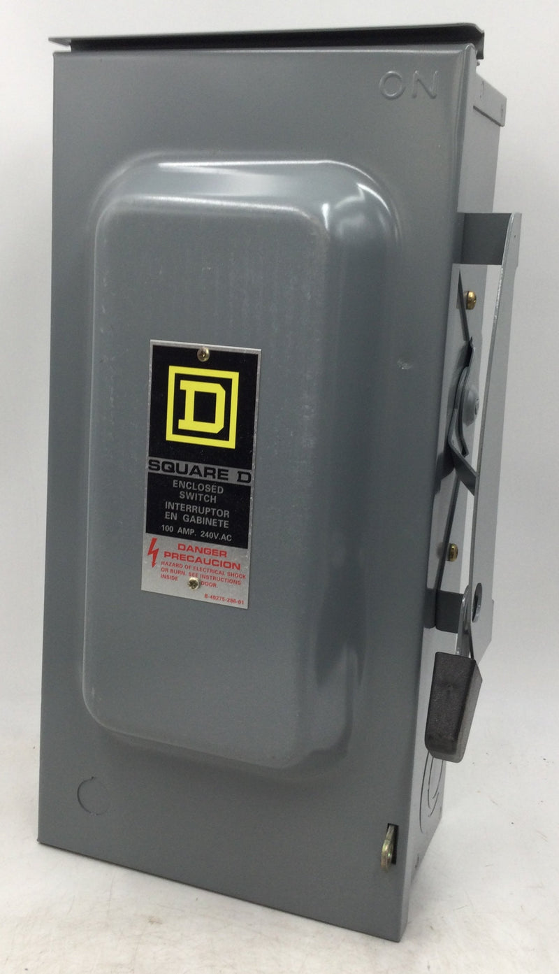 Square D D323NRB 100 Amp 3 Pole 240VAC, NEMA 3R, 4 Wire Fusible Safety