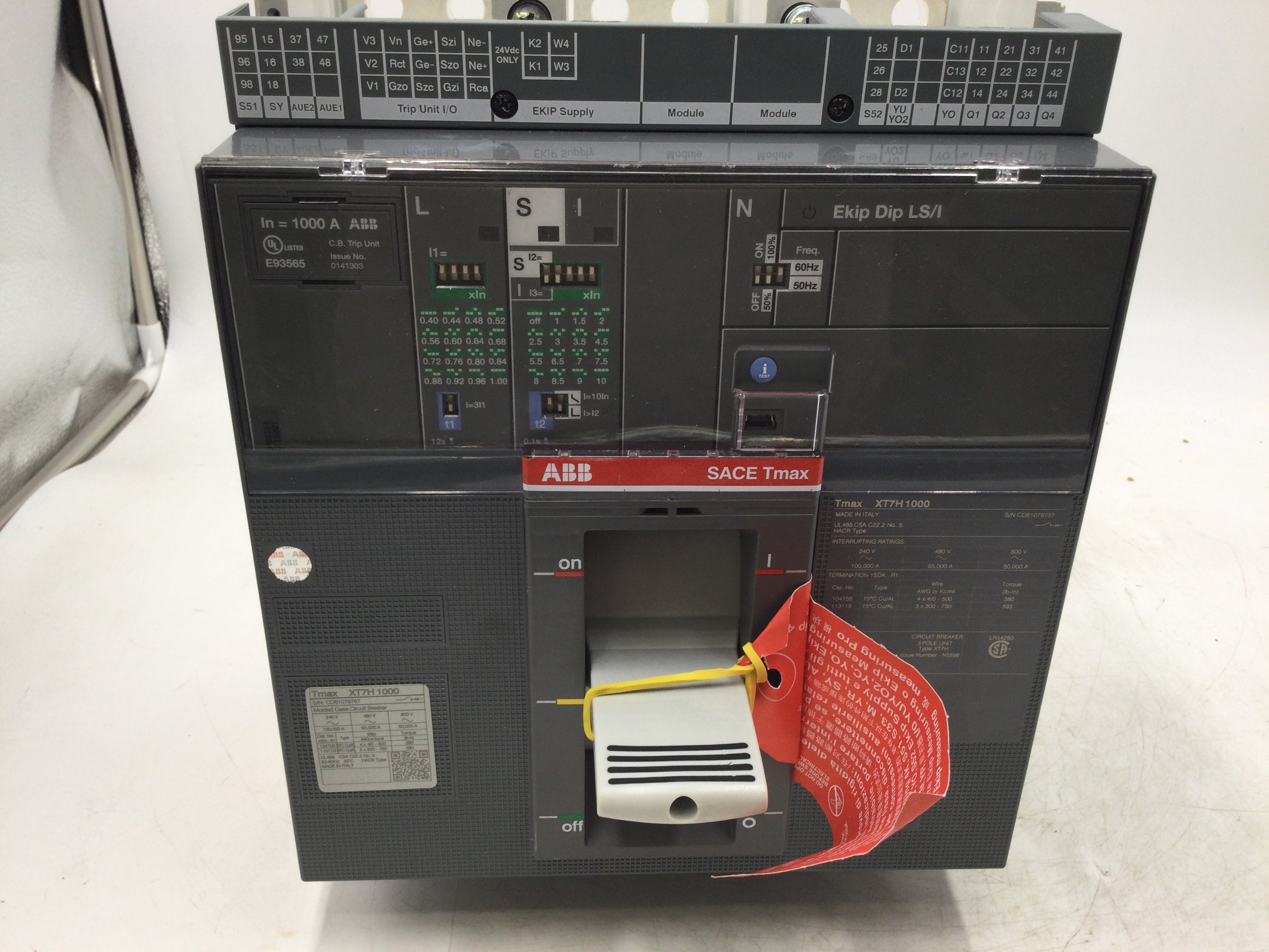 ABB Sace Tmax XT7H1000 1000 Amp 3 Pole 600V XT7H Molded Case Circuit B