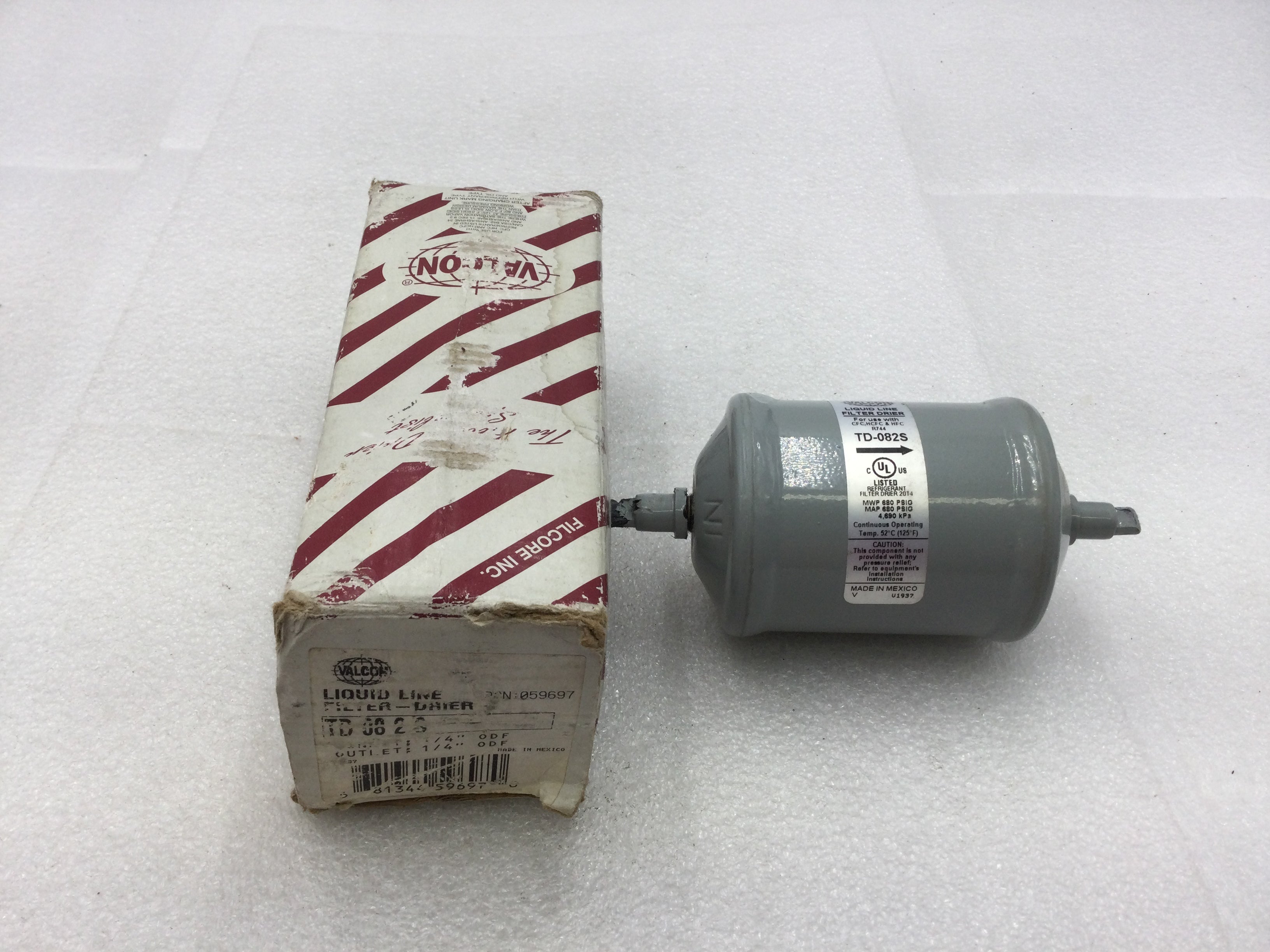 Valcon TD-082S Liquid Line Filter/Drier with 1/4" ODF Solder Connectio