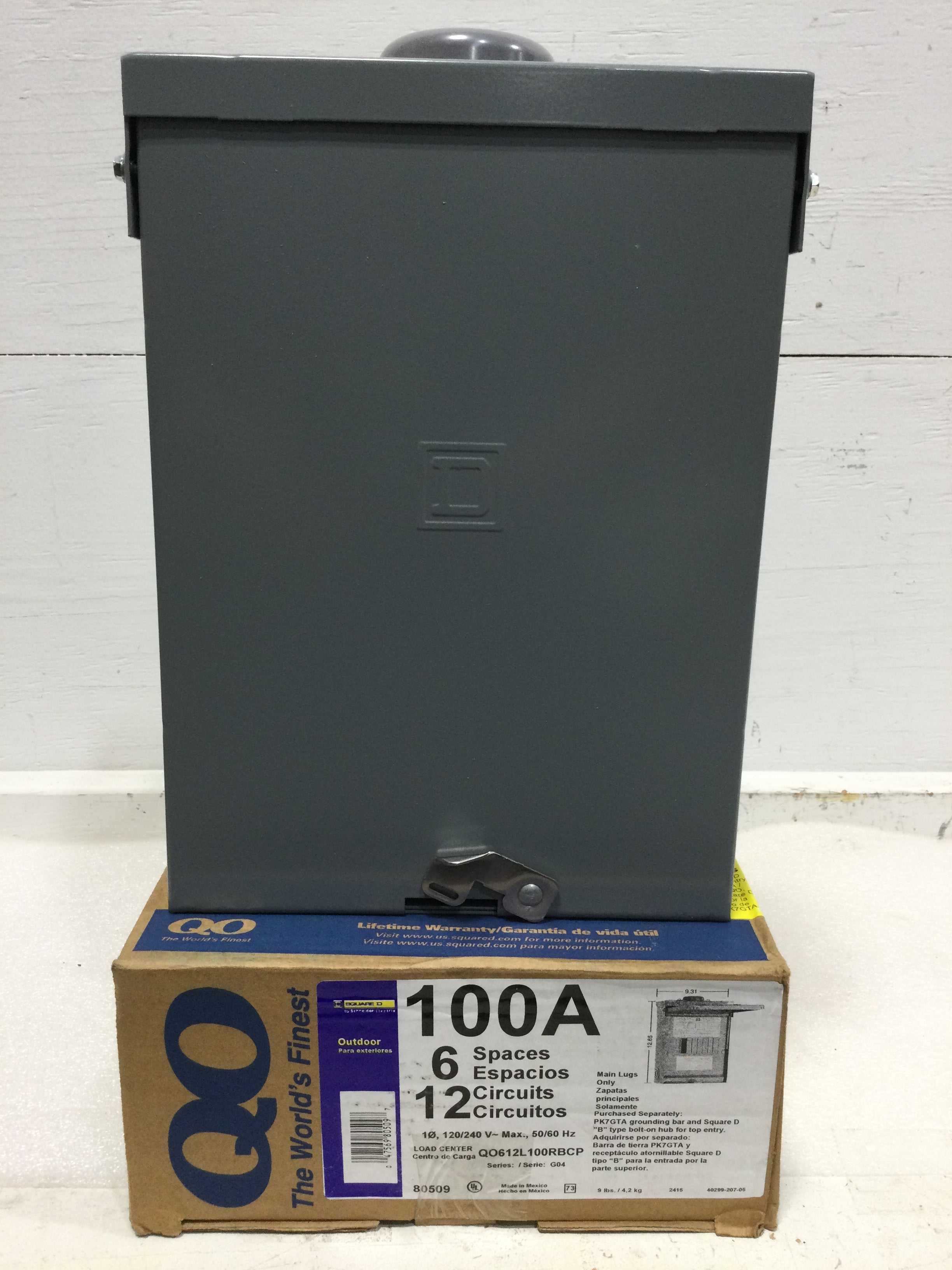 Square D QO612L100RBP QO Load center, 1 phase, 6 spaces, 12 circuits,
