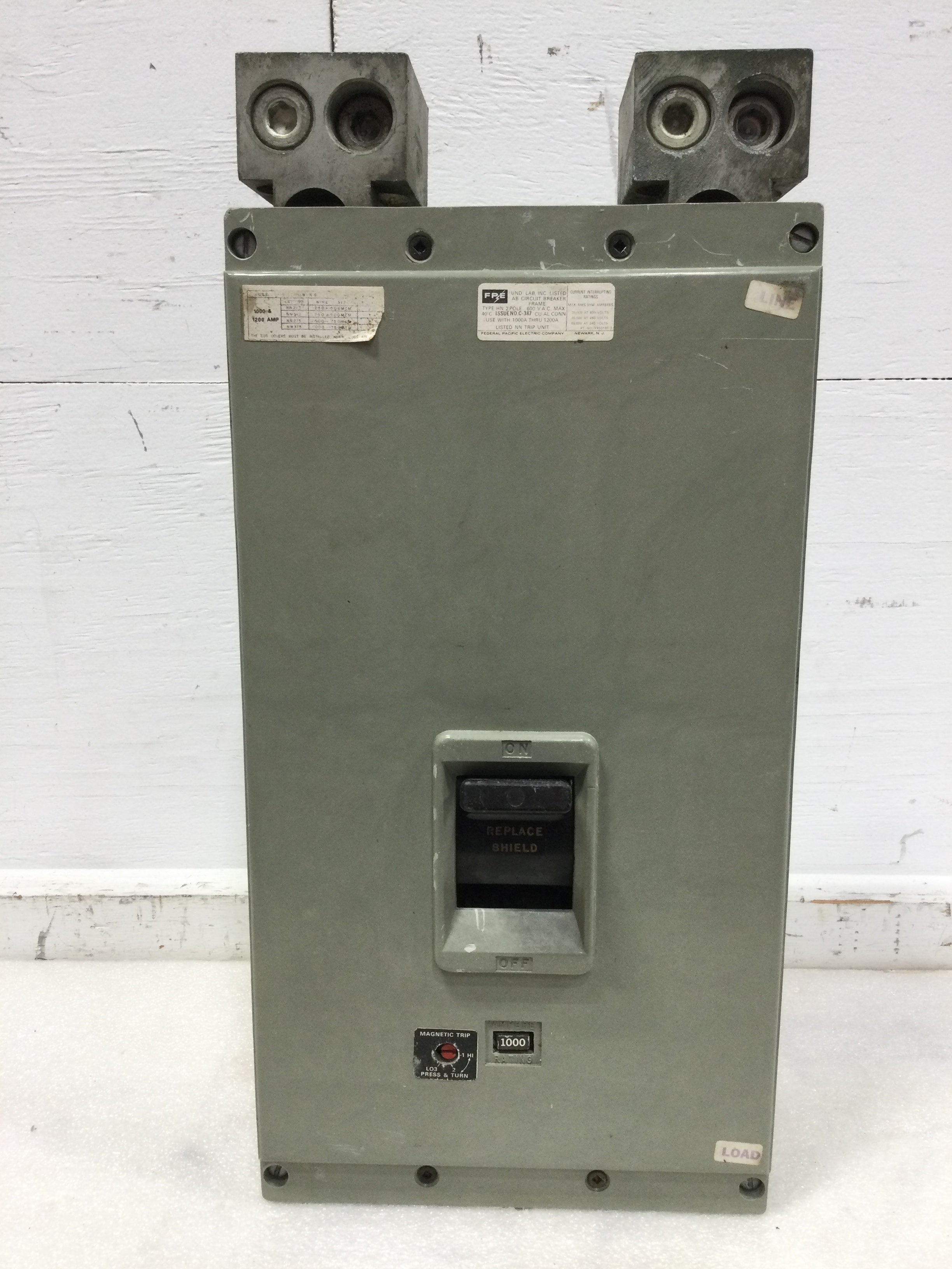 FPE Federal Pacific HN623100 1000 Amp 2 Pole 600V Type HN Circuit Brea