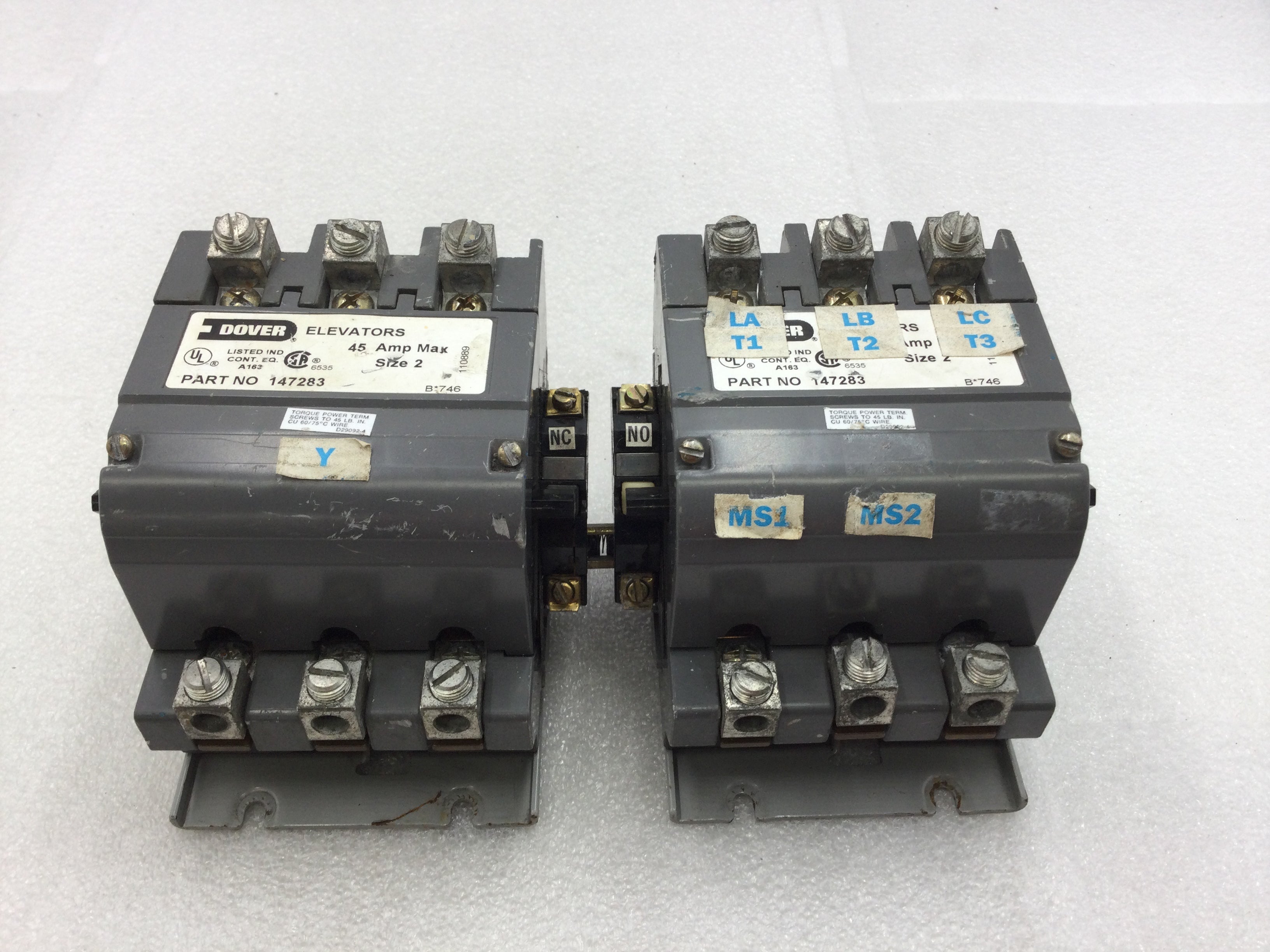 Dover Elevator 147283 2 Pack Magnetic Contactor Size 2 45 Amp 3 Phase