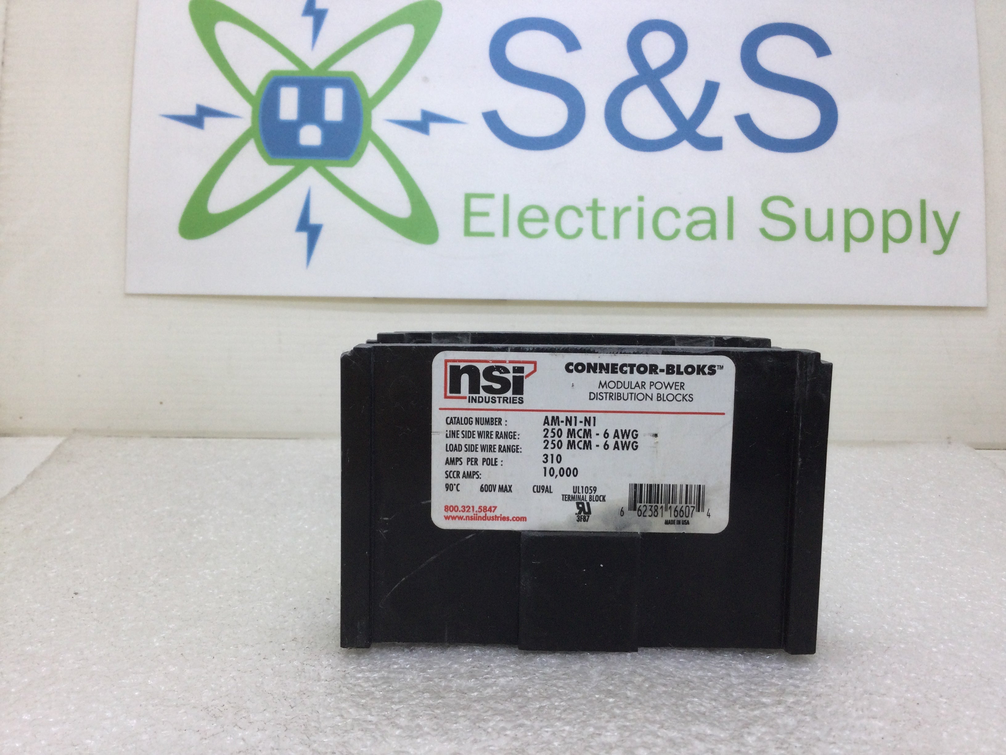 NSI Industries AM-N1-N1 Modular Power Connector-Blok 250 MCM-6 AWG Wir