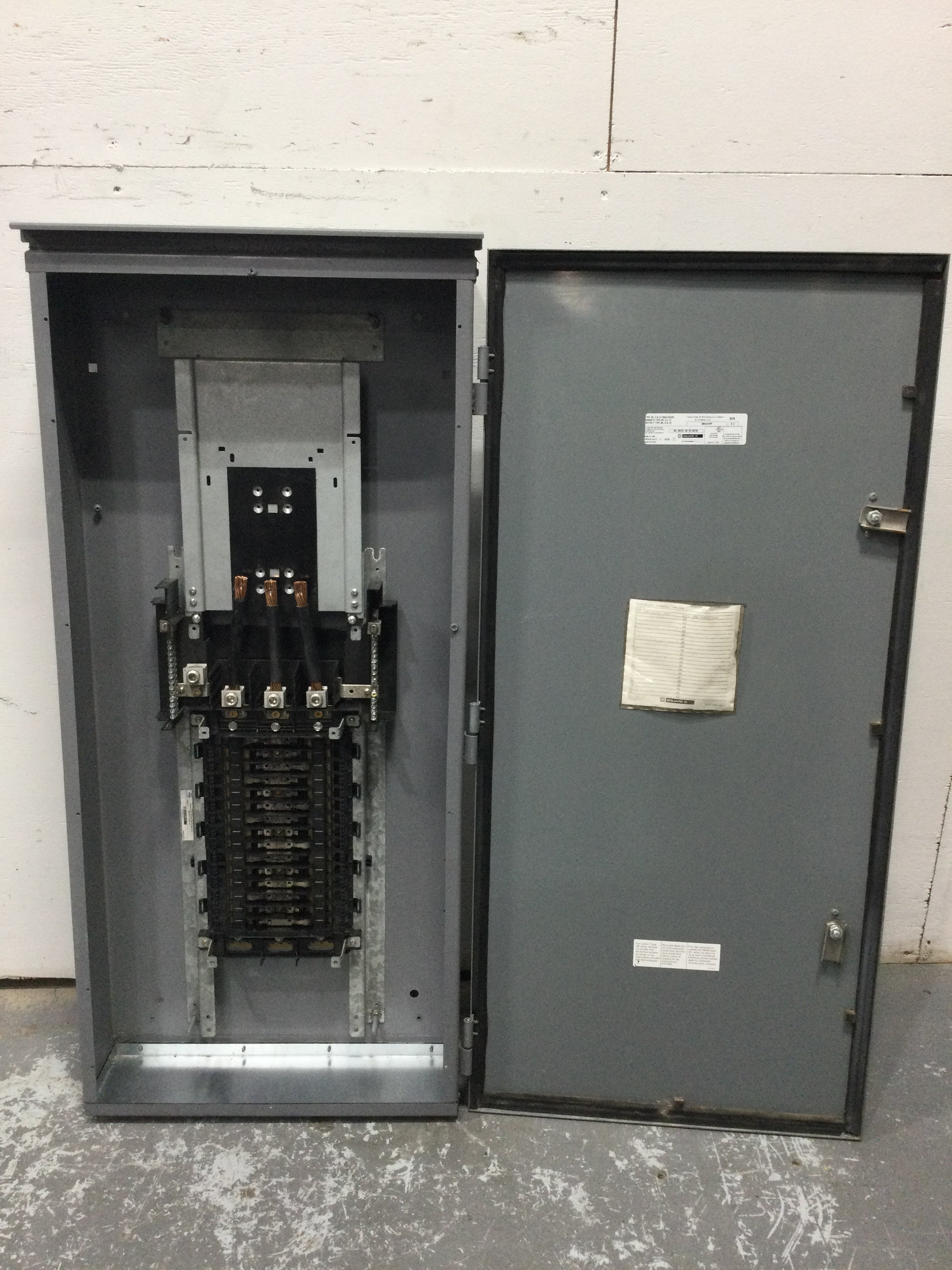 Square D NQ 240 amp, 30 Space Panelboard with MH44WP door, NEMA 3R enc