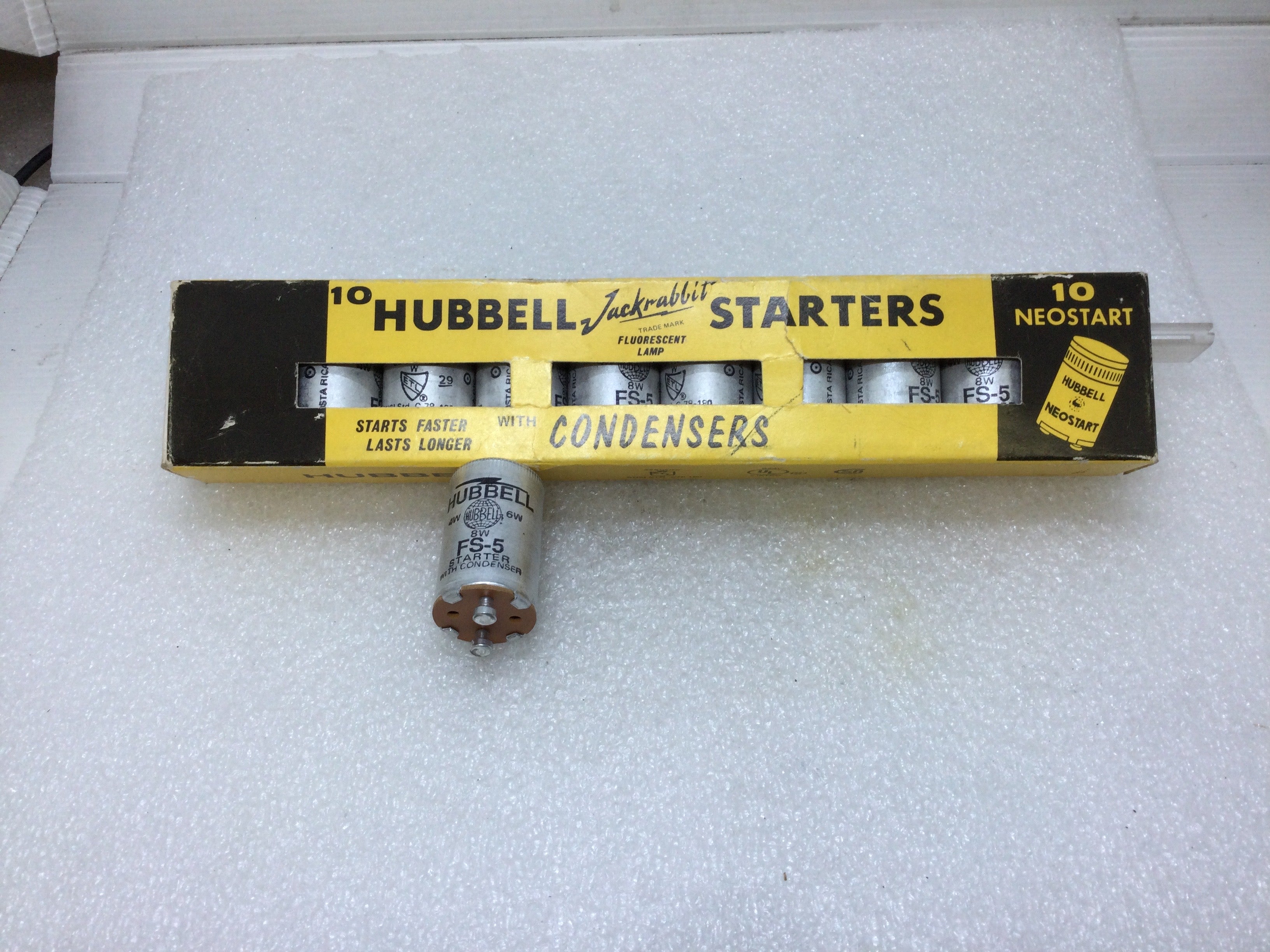 Hubbell FS-5 Starters 10 Neostart with Condenser For Fluorescent Lamp
