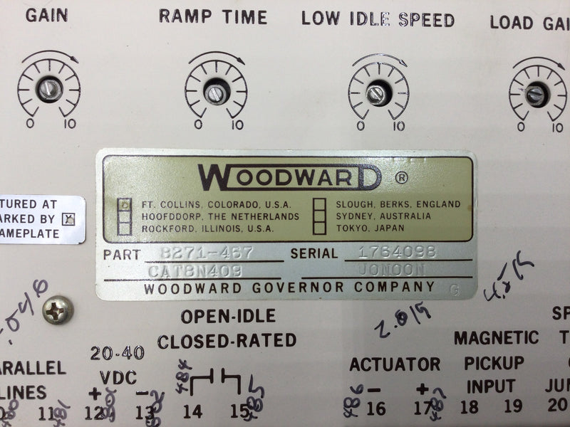 Woodward 8271-467 2301 Load Sharing & Speed Control 90-240VAC 20-40VDC