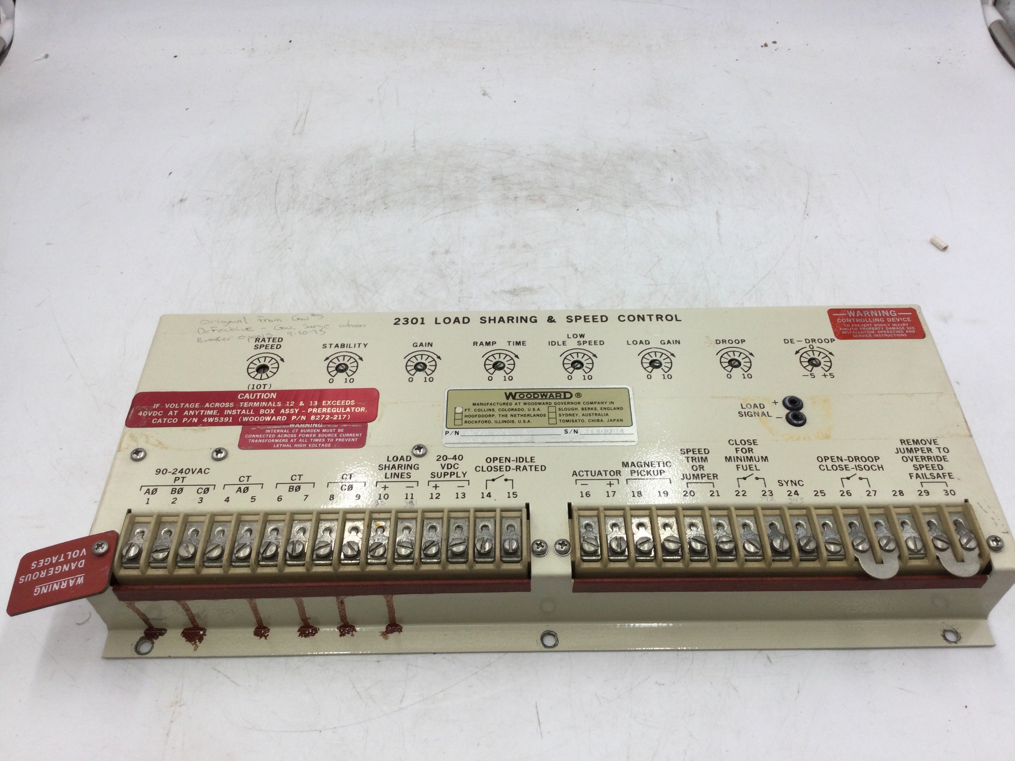 Woodward 8272-240 2301 Load Sharing & Speed Control 90-240VAC 20-40VDC