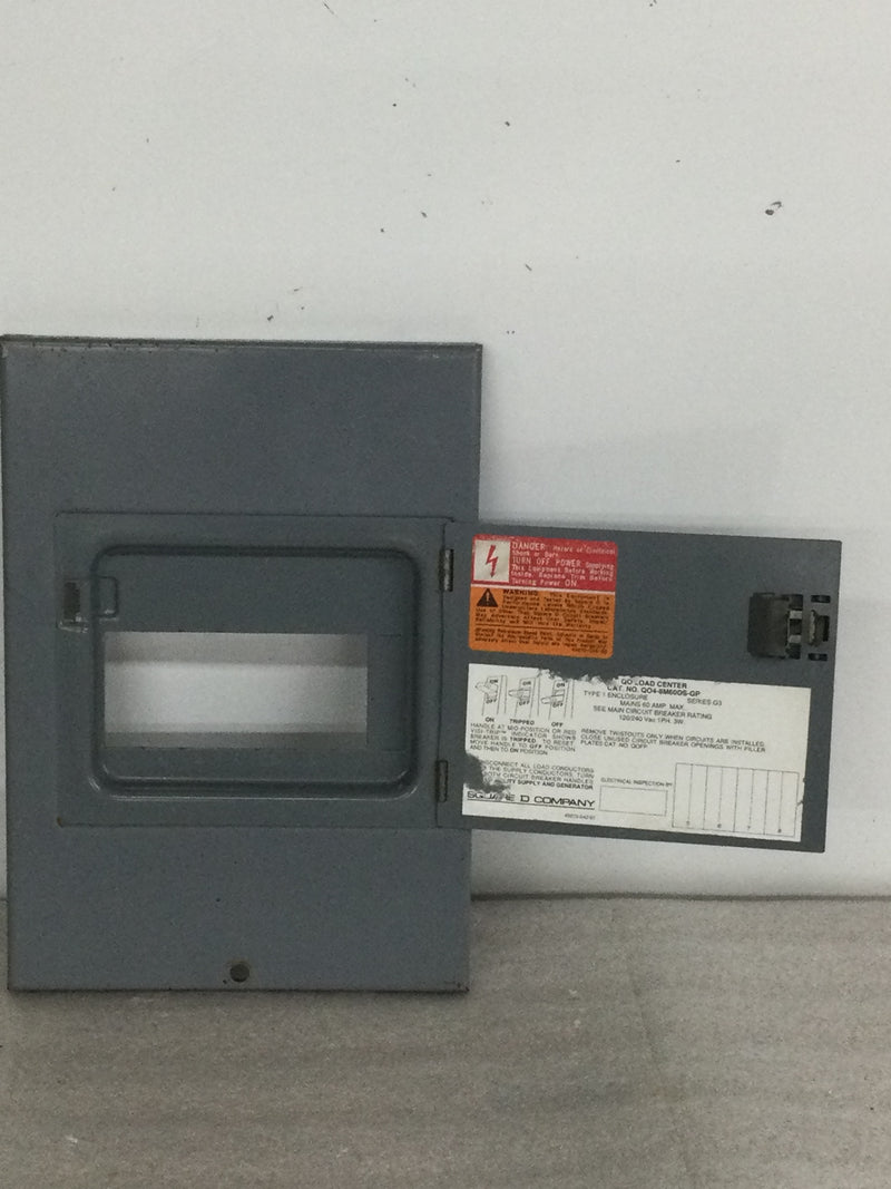 Square D QO4-8M60DS-GP 8 Space 60A 120/240V 1 Phase 3 Wire QO Load Cen