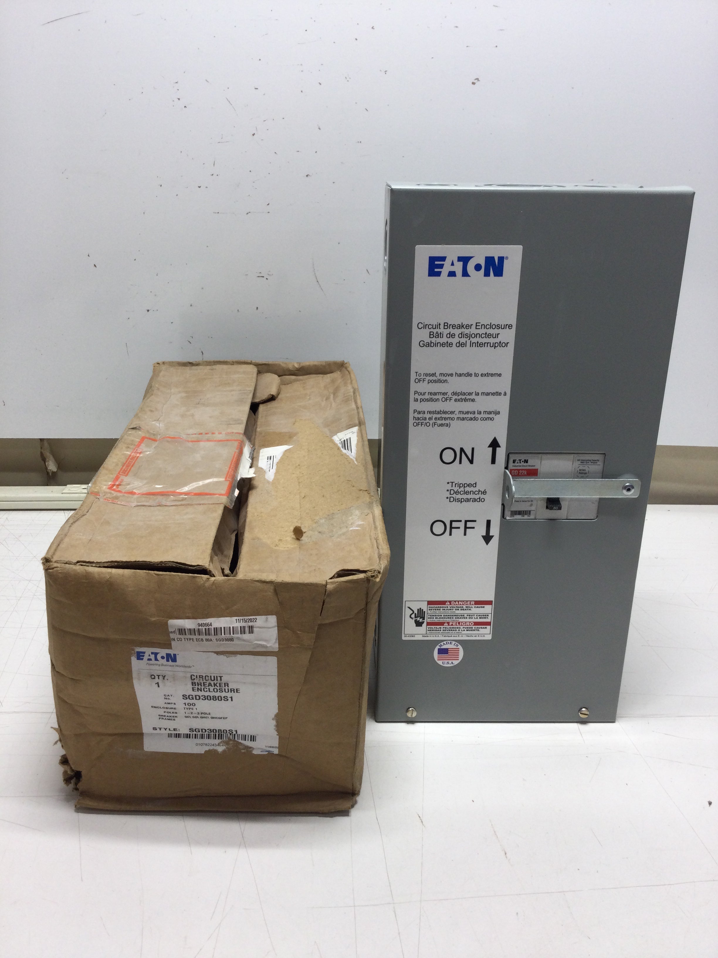 Eaton SGDN100 Indoor Surface Mounted Nema 1 Breaker Enclosure with GD