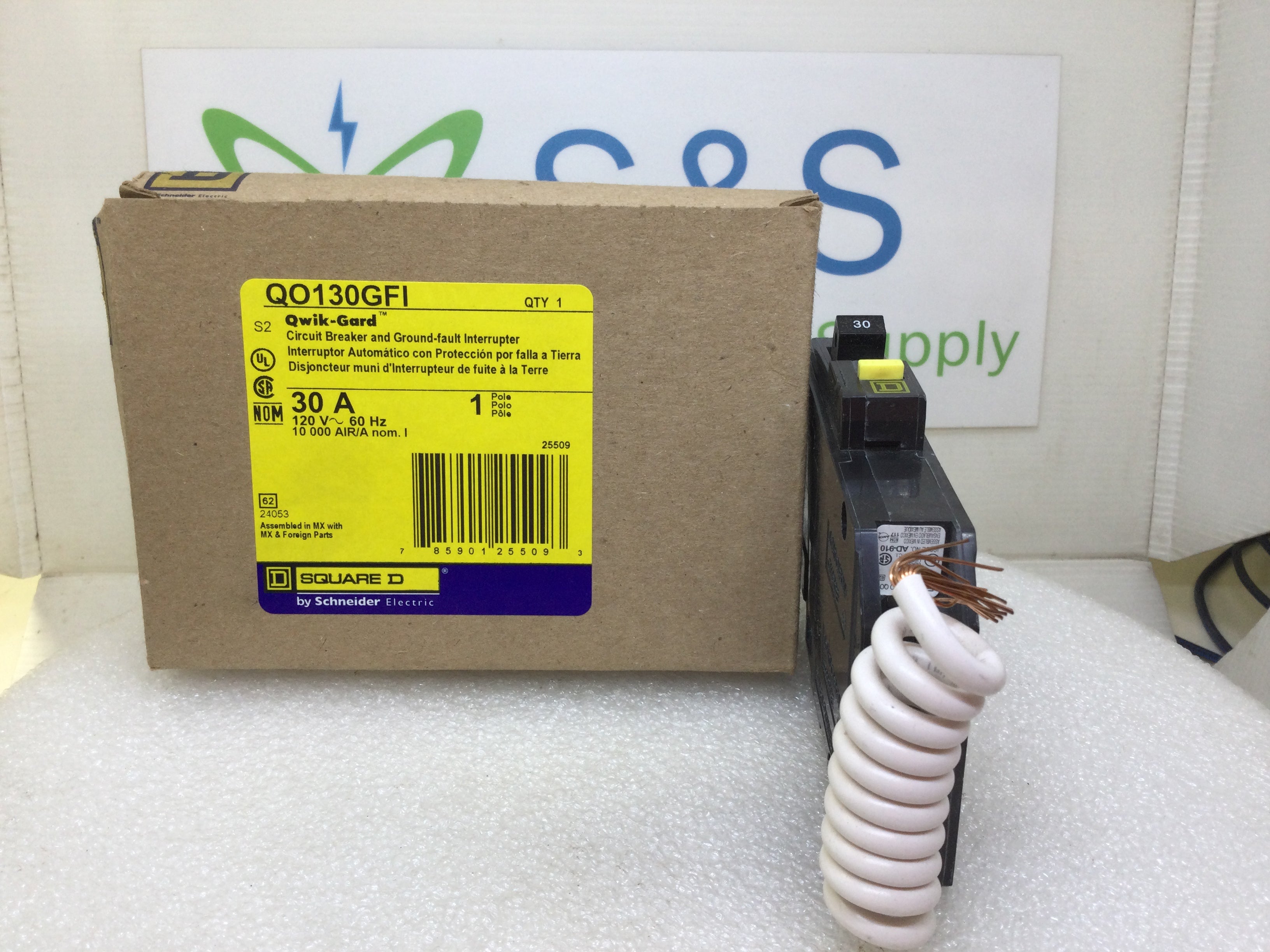 Square D QO130GFI 30 Amp 1 Pole 120/240V GFI Circuit Breaker - Cosmeti