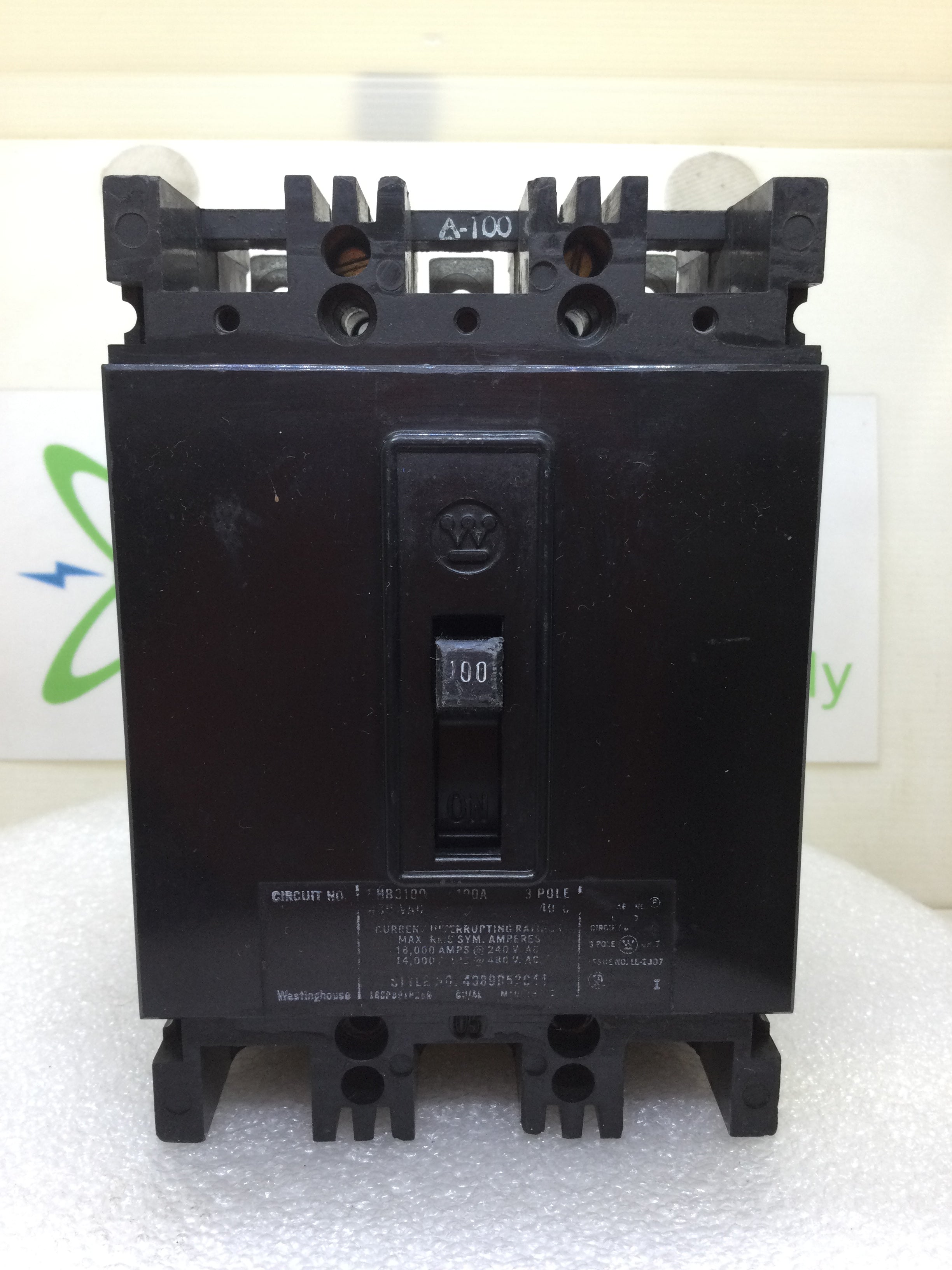 Westinghouse EHB3100 100 Amp 3 Pole 480V Type EHB Circuit Breaker - Fl