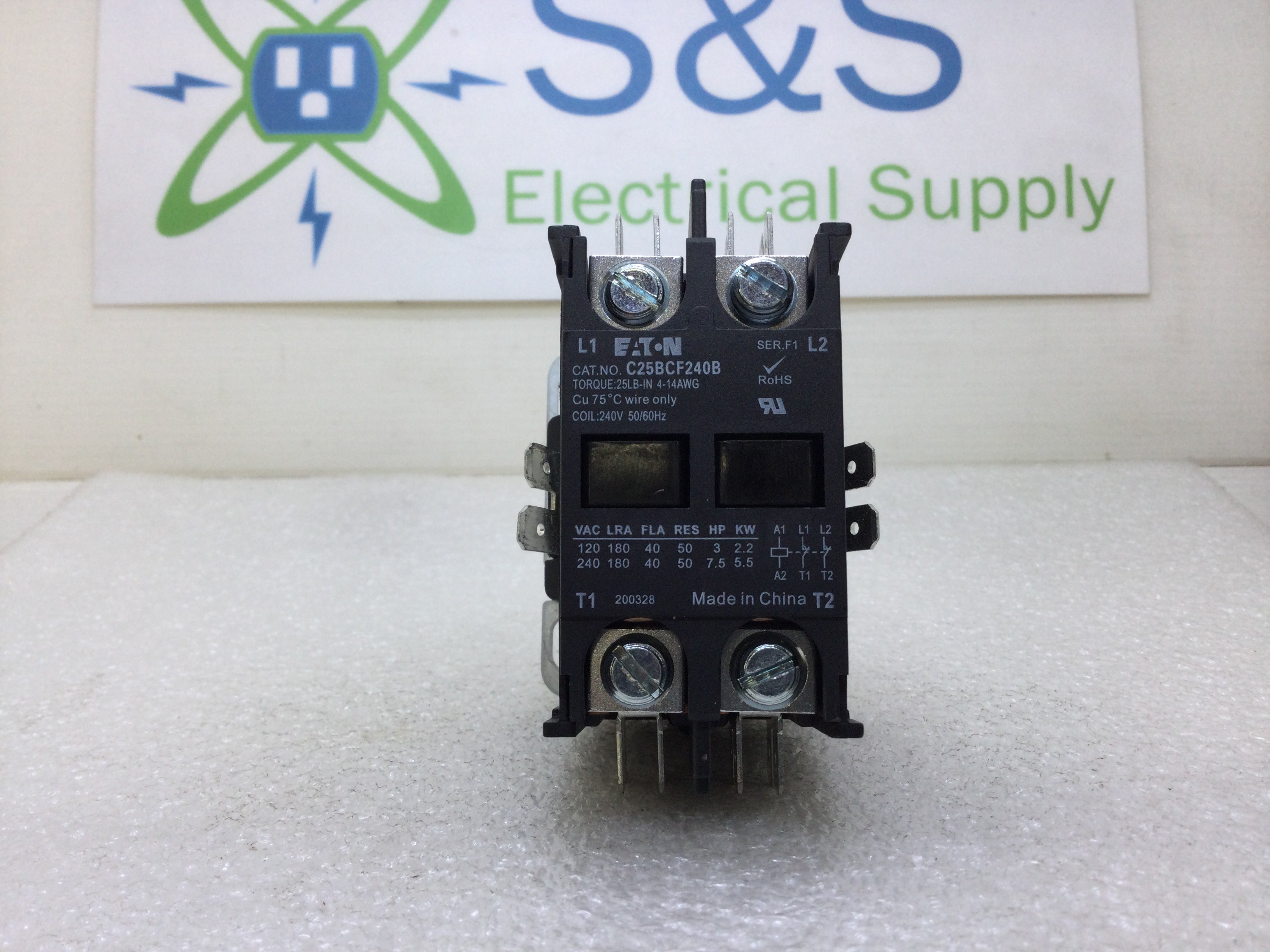 Eaton C25BCF240B 2 Pole 40A 120/240VAC Non-Reversing Contactor 240V Co