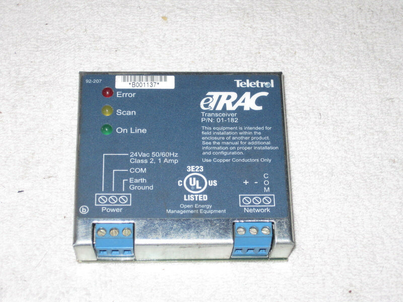 Teletrol/Etrac Transceiver P/N 01-182 E-Building System Controller