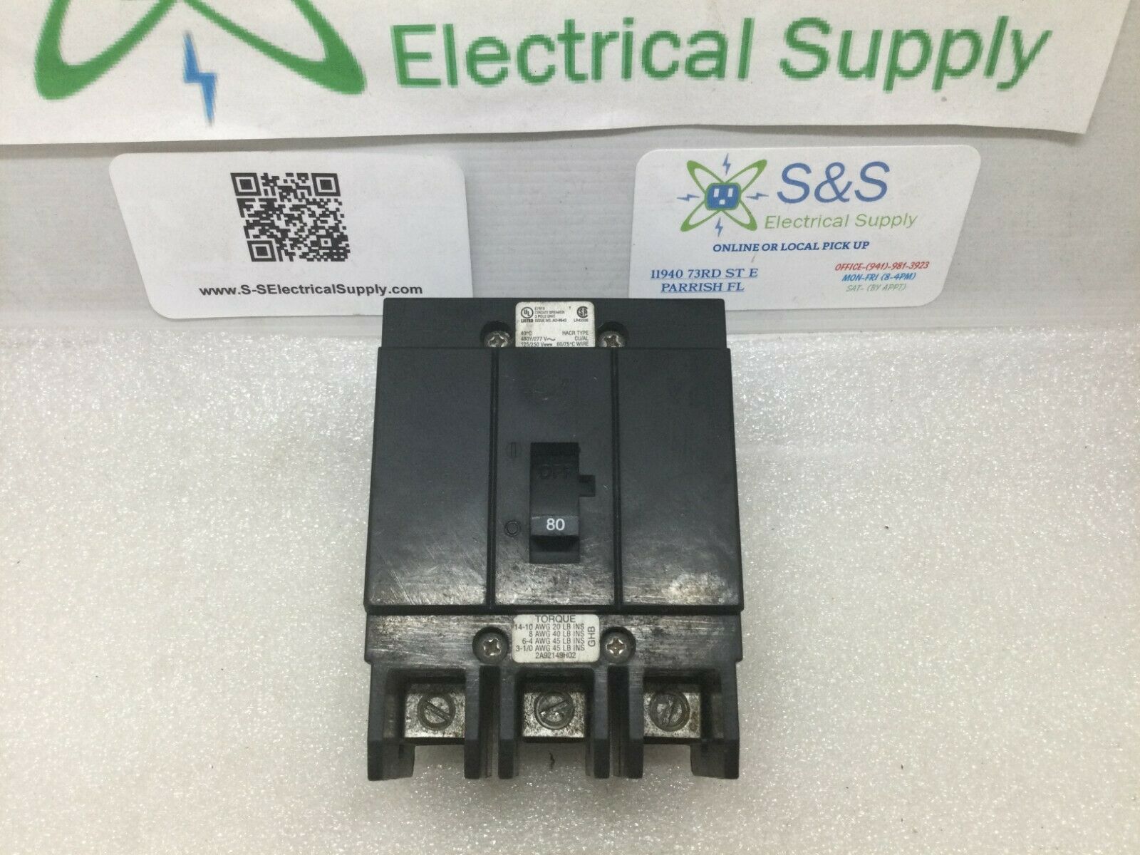 Cutler Hammer GHB3080 80 Amp 480v 3 Pole Circuit Breaker