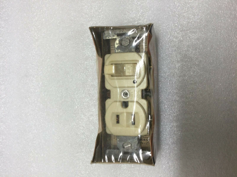 Eagle Single Pole Switch W/ Pilot Light, & 15a Recept, #274v-Box Ivory
