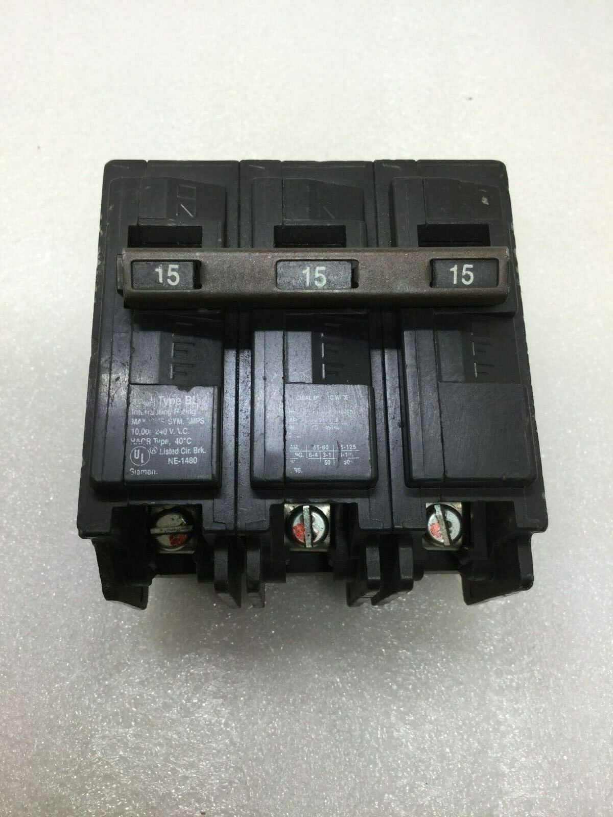 ITE/Siemens B315 3 Pole 15 Amp 240V Type BL Circuit Breaker