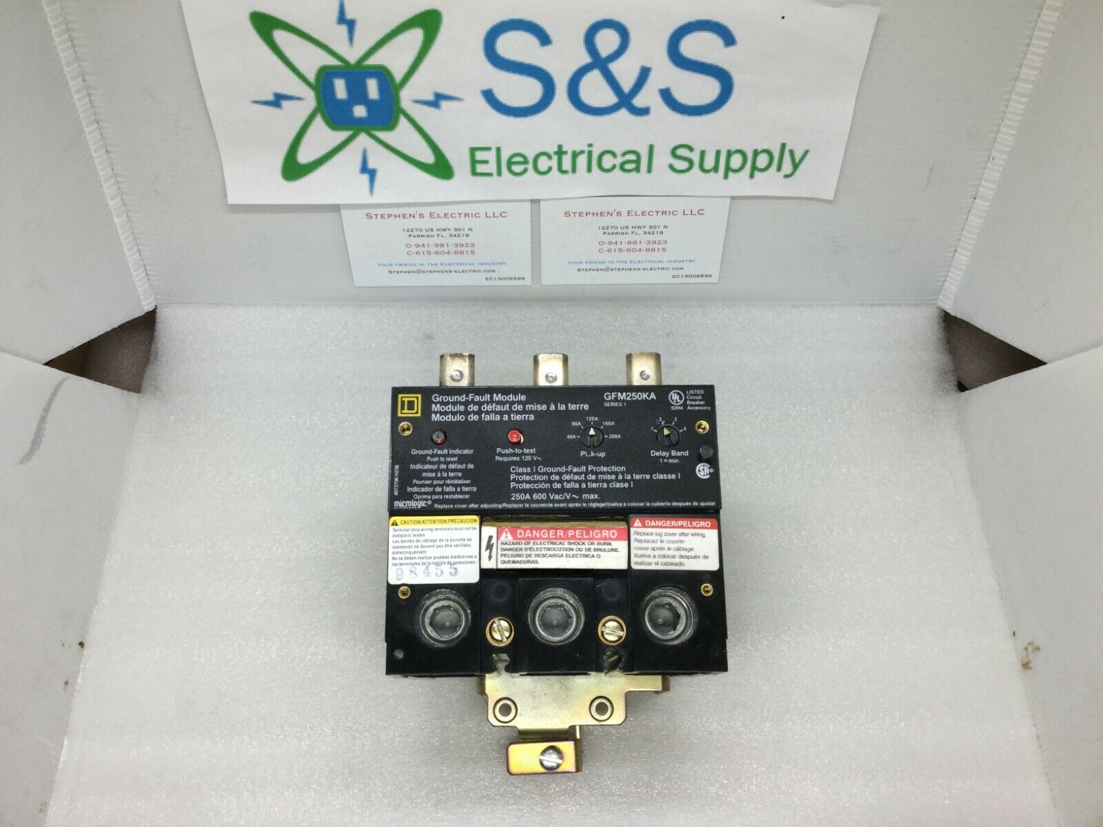 Square D Ground Fault Module Gfm250ka For Circuit Breakers 3 Pole Max.