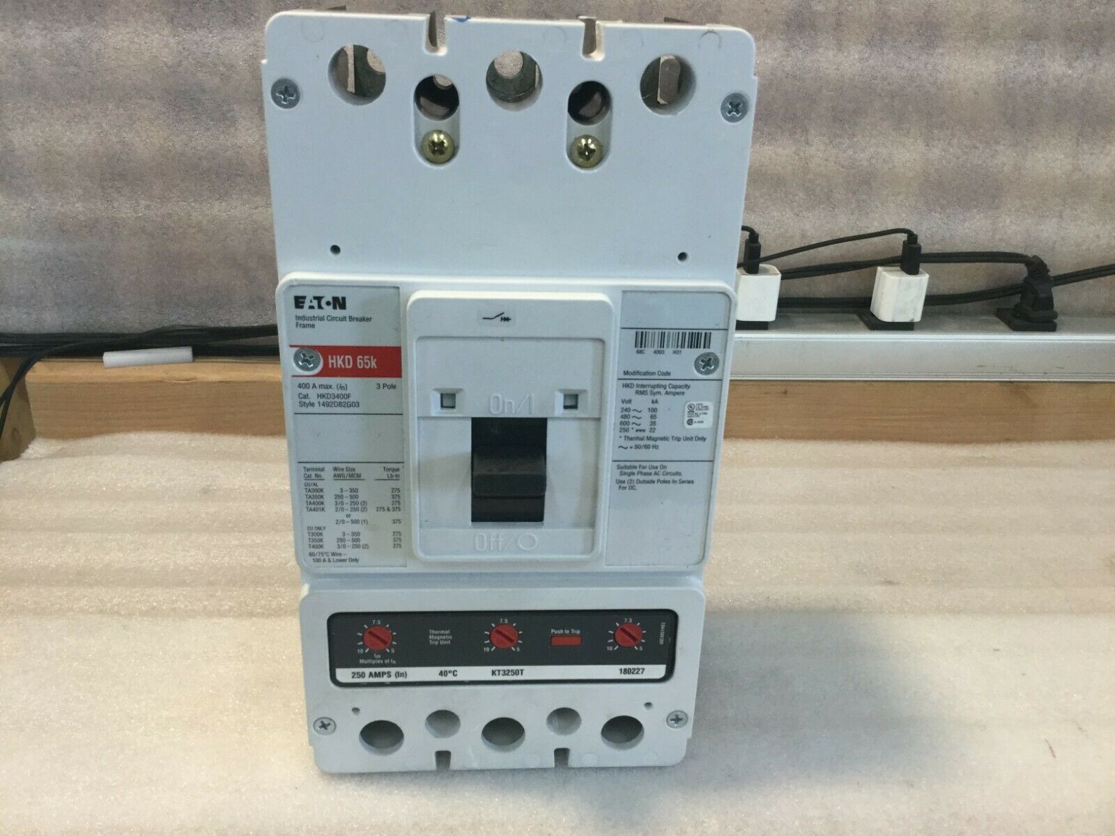Eaton Cutler Hammer Hkd3400f 3p 400 Amp Type Hkd Circuit Breaker&Trip