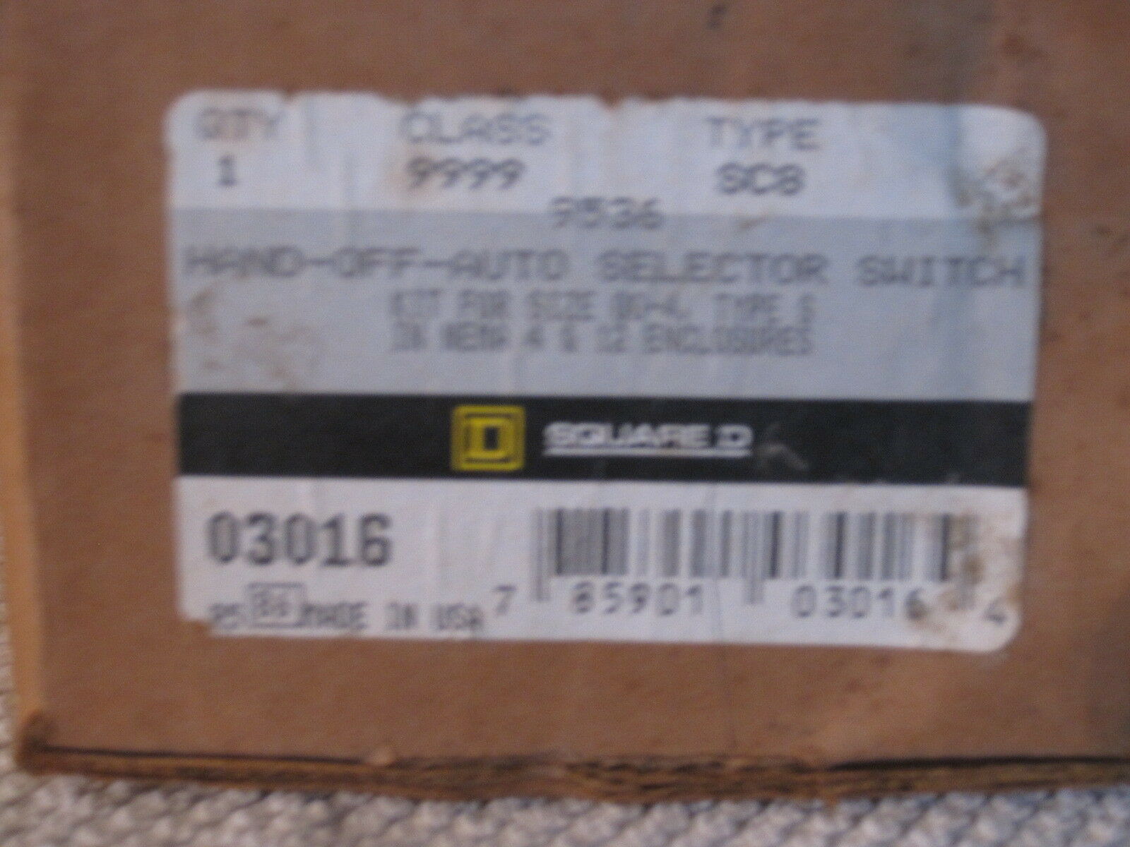 Square D 9999sc8 Hands Off Auto Selector Switch Kit For Starters & Con