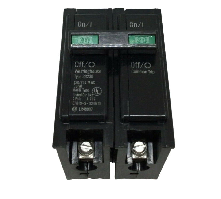 Westinghouse BR230 30 Amp 2 Pole 120/240V Type BR Circuit Breaker