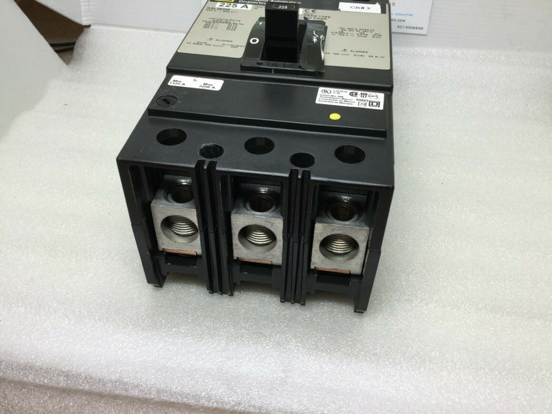 Square D KAL36225 225 Amp 3 Pole 600V 250vdc 42ka@240v Circuit Breaker