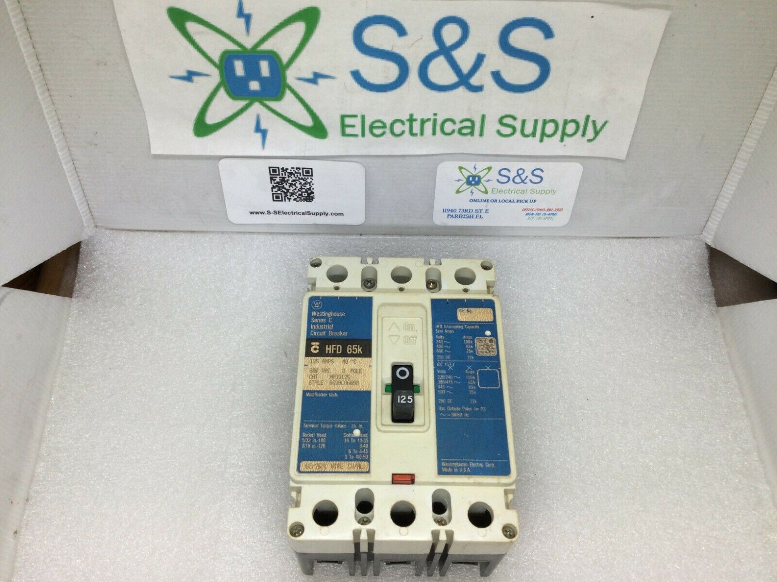 Westinghouse Hfd3125 125 Amp 3 Pole 600v Series C Circuit Breaker