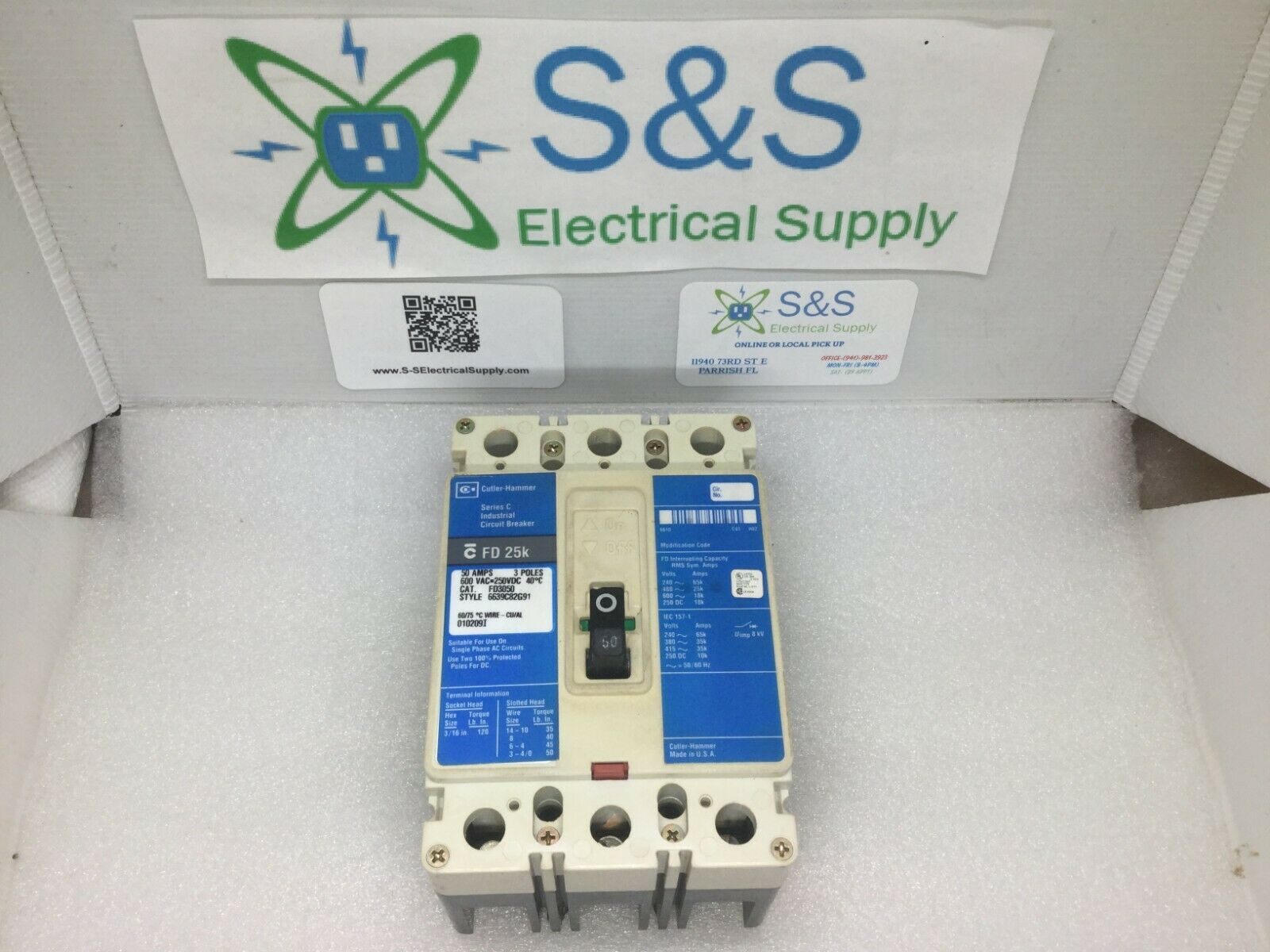 Eaton/Cutler-Hammer - Westinghouse FD3050 50 Amp 3 Pole 3p 600v Circui