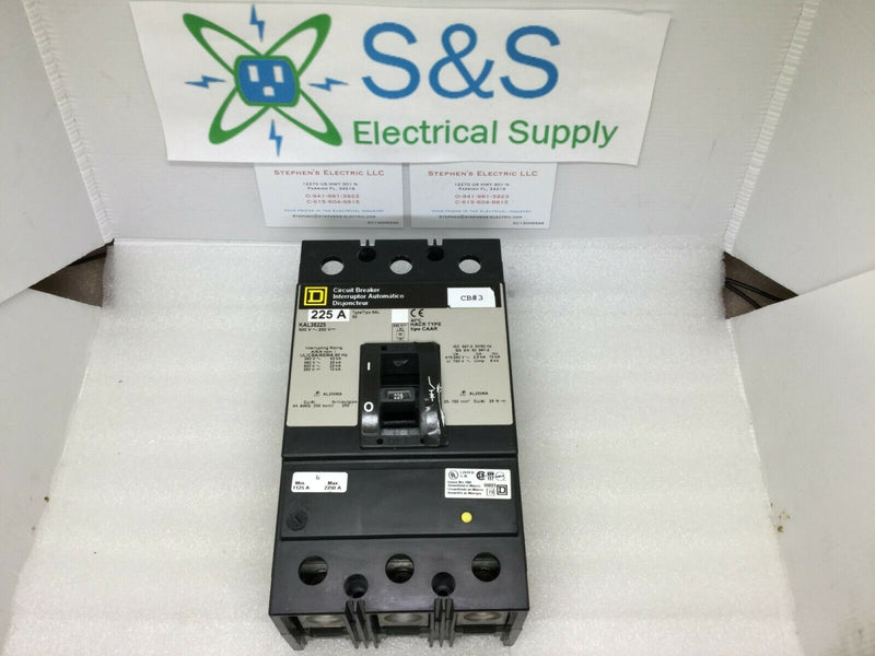 Square D KAL36225 225 Amp 3 Pole 600V 250vdc 42ka@240v Circuit Breaker