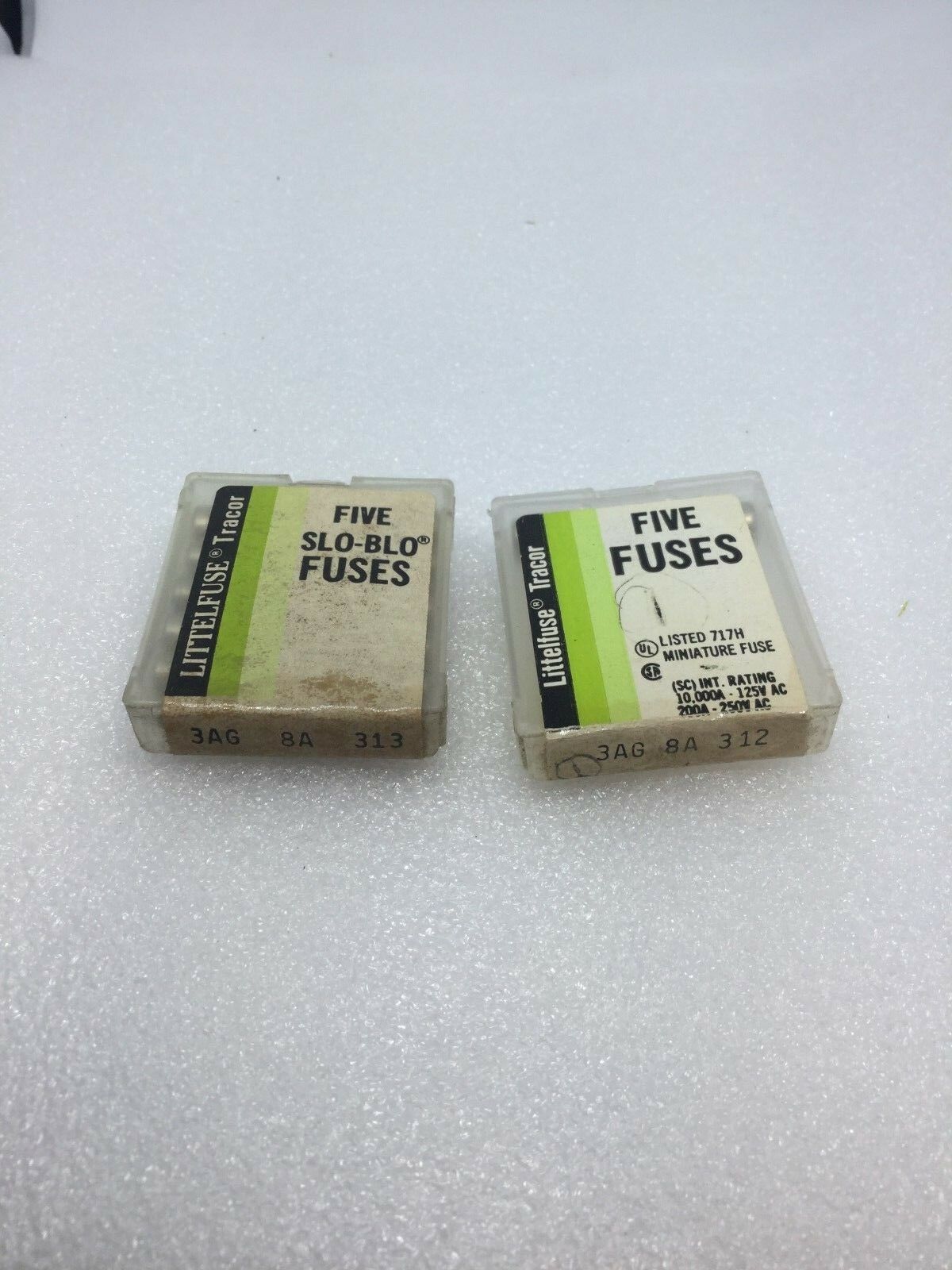 Lot Of 6!!! Littelfuse 3ag 8a 250v 312 & 313 Fuses