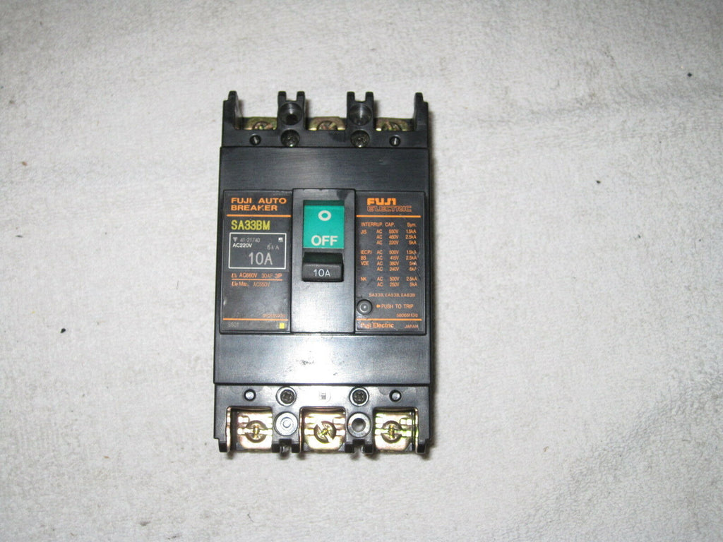 Fuji Sa33bm Auto Circuit Breaker 10 Amp 3 Pole