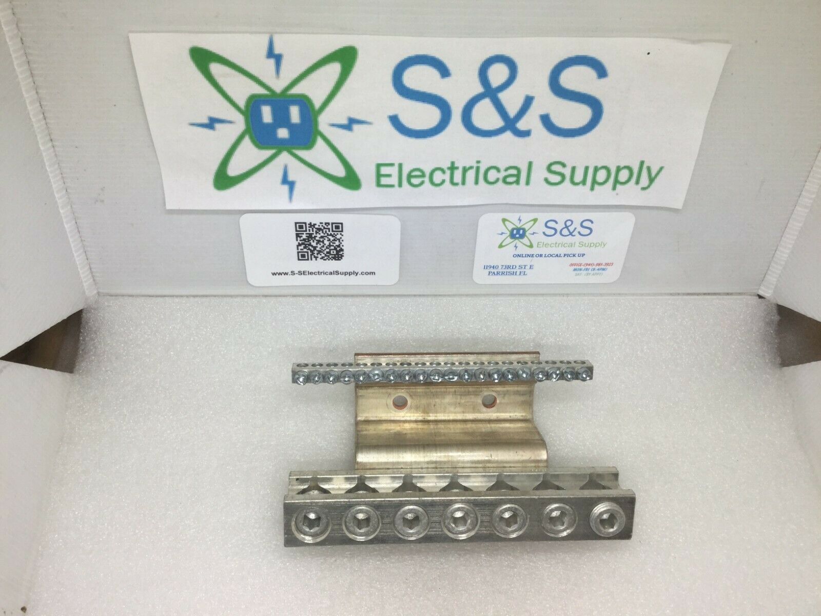 Square D 20-Position Ground Bar- Copper 350kcmil-6 Copper Buss Ground