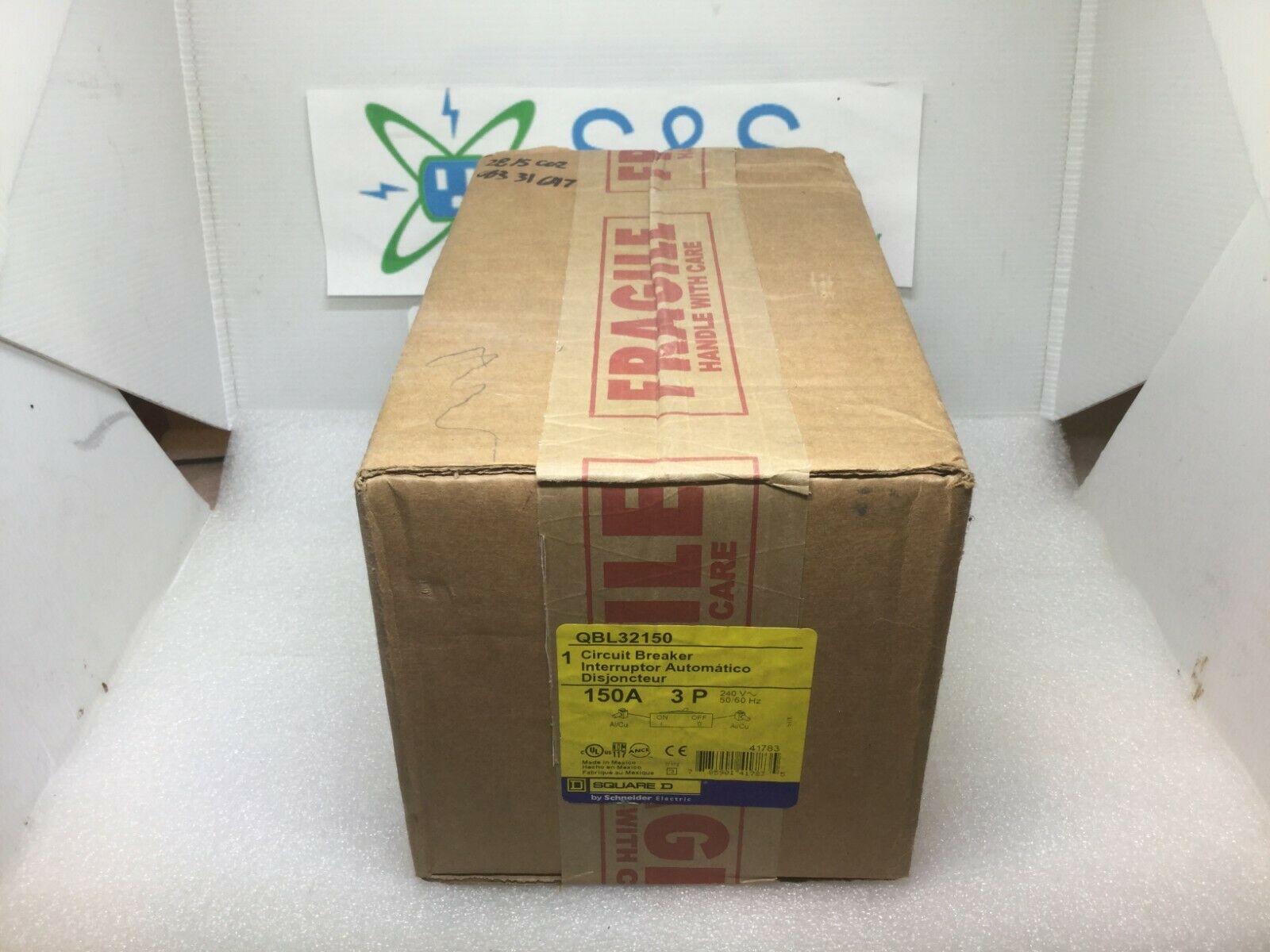 Square D QBL32150 150 Amp 240v 3 Pole PowerPact QB 150 Circuit Breaker