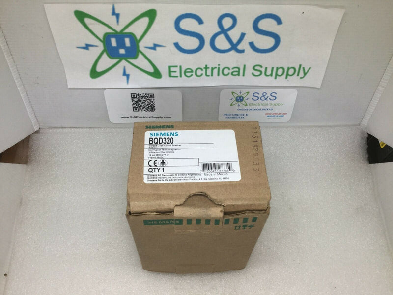 Siemens BQD320 3 Pole 20 Amp 480 Volt Bolt-On Type BQD Circuit Breaker