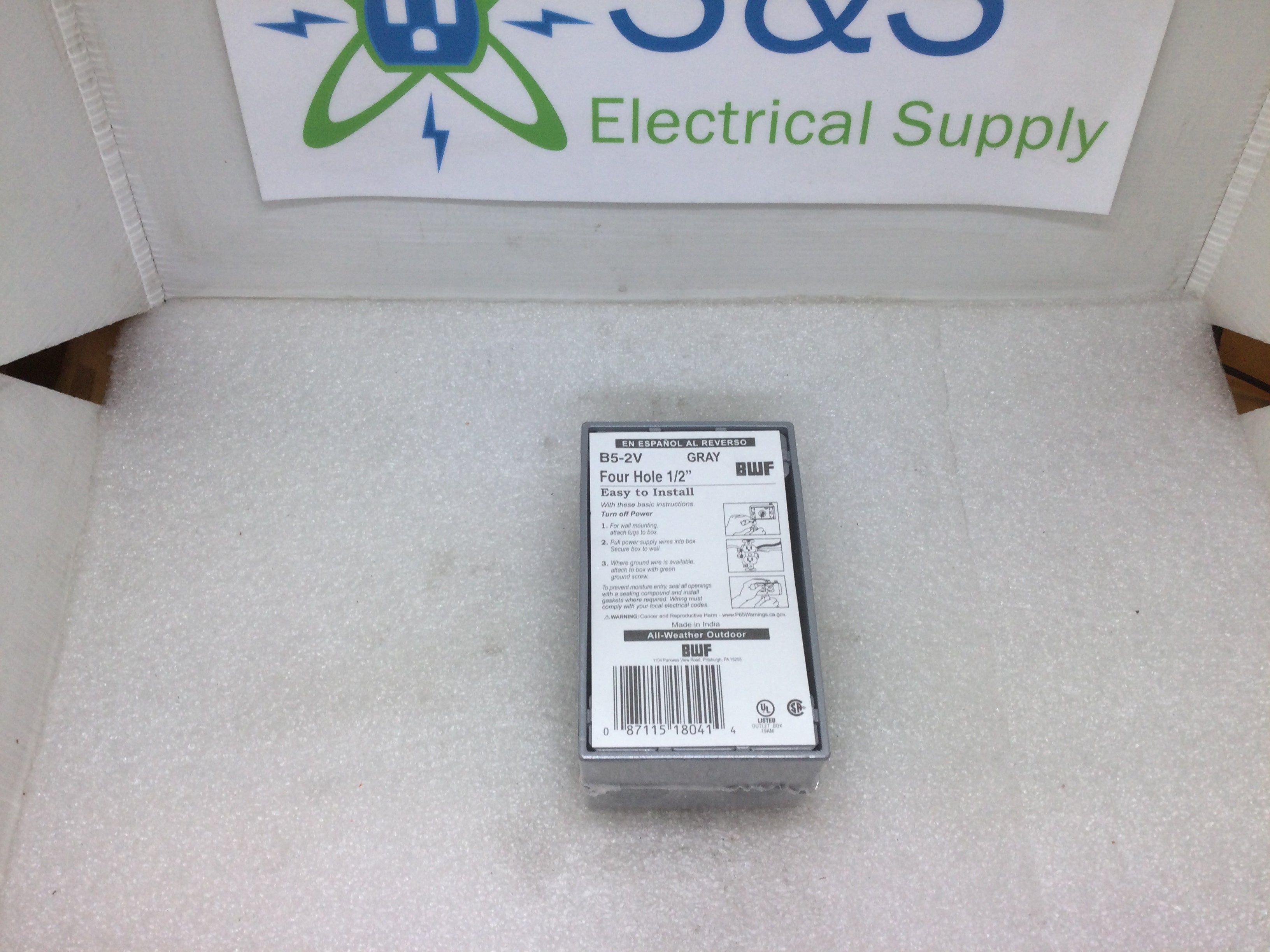 BWF B5-2V Four Hole 1/2" Threaded Outlets All-Weather Rated Device Box