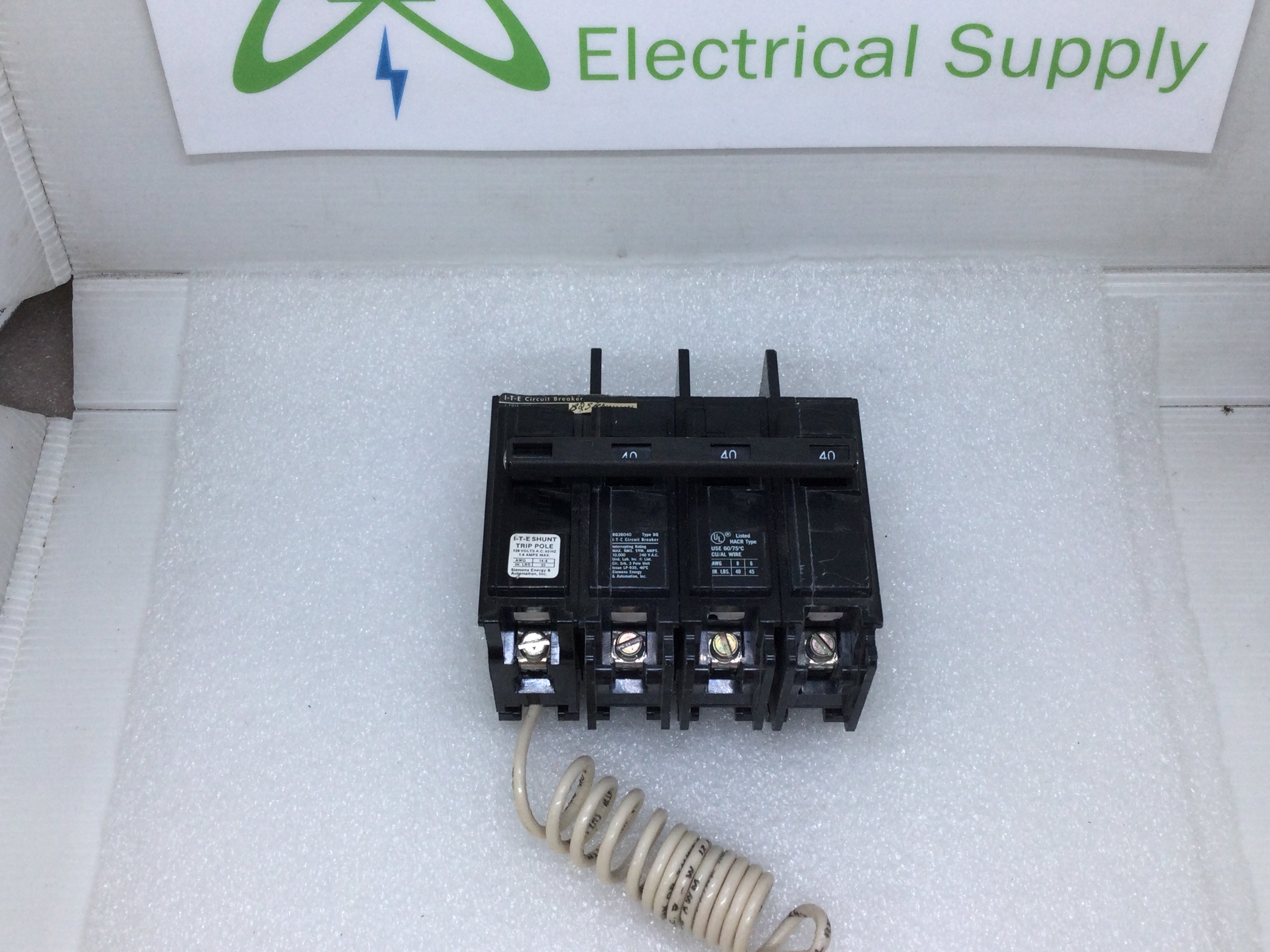 ITE/Siemens BQ3B04000S01 40 Amp 3 Pole 240 Volt Bolt-On Molded Case Ci
