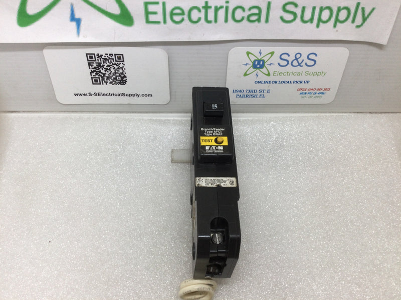 Eaton/Cutler-Hammer BR115AF Type BRAF 1 Pole 15 Amp 120v AFCI Protecte