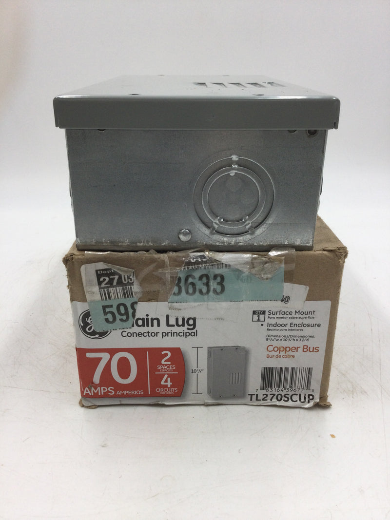 GE General Electric TL270SCUP 70 Amp Main Lug 2 Spaces 4 Circuits Indo