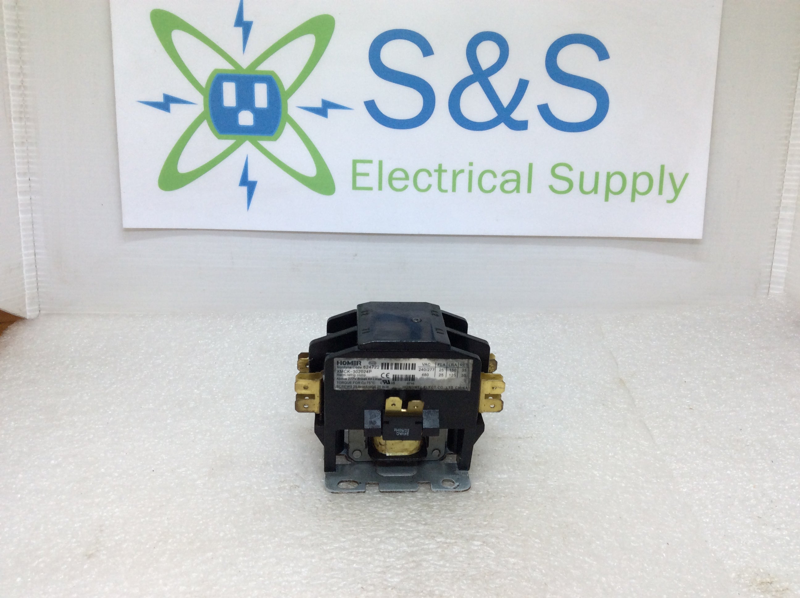 Homer XMCK-302024P 2 Pole 25A 480VAC HVAC Contactor 24V 50/60Hz Coil