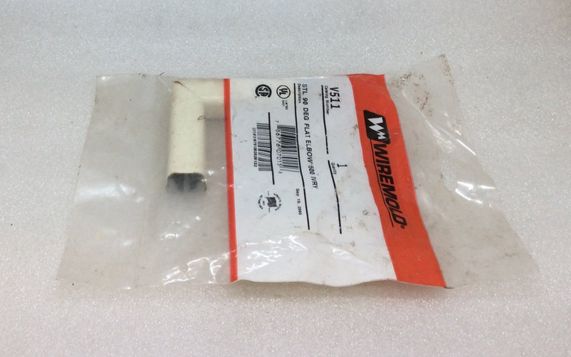Wiremold V511 Steel 90 Degree Flat Elbow 500 Series Ivory (New)