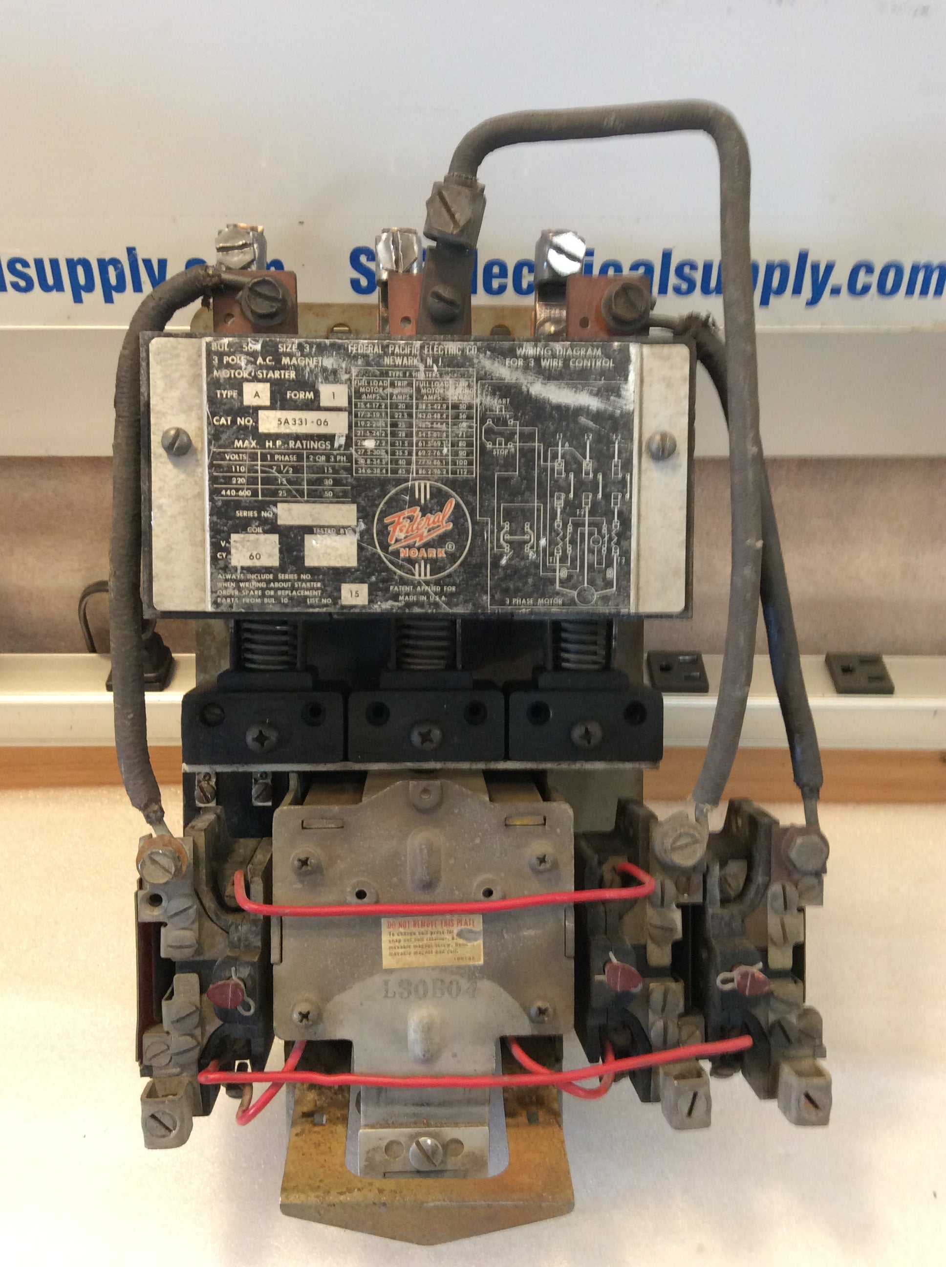 FPE 5A331-06 3 Phase 25-50HP 110-600VAC Max 220V Coil Magnetic Motor S