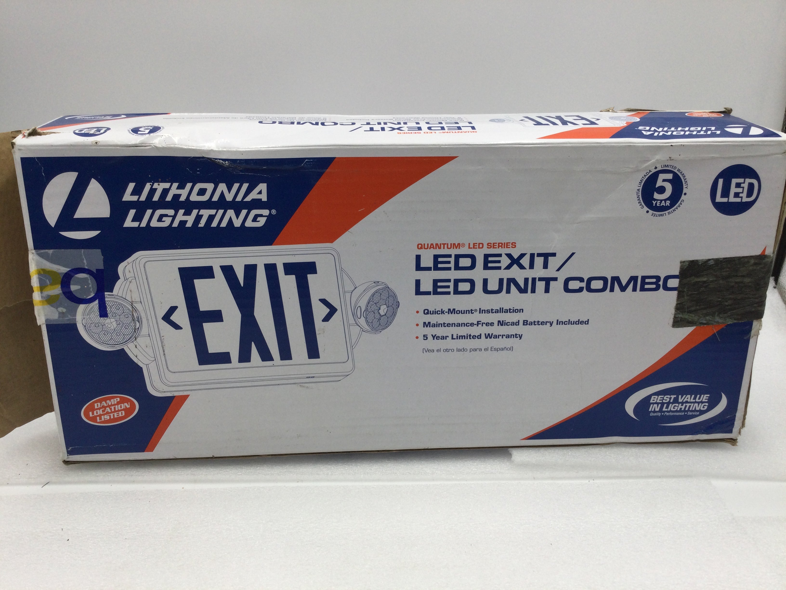 Lithonia Lighting LHQM LED R M6 LED Exit/LED Unit Combo