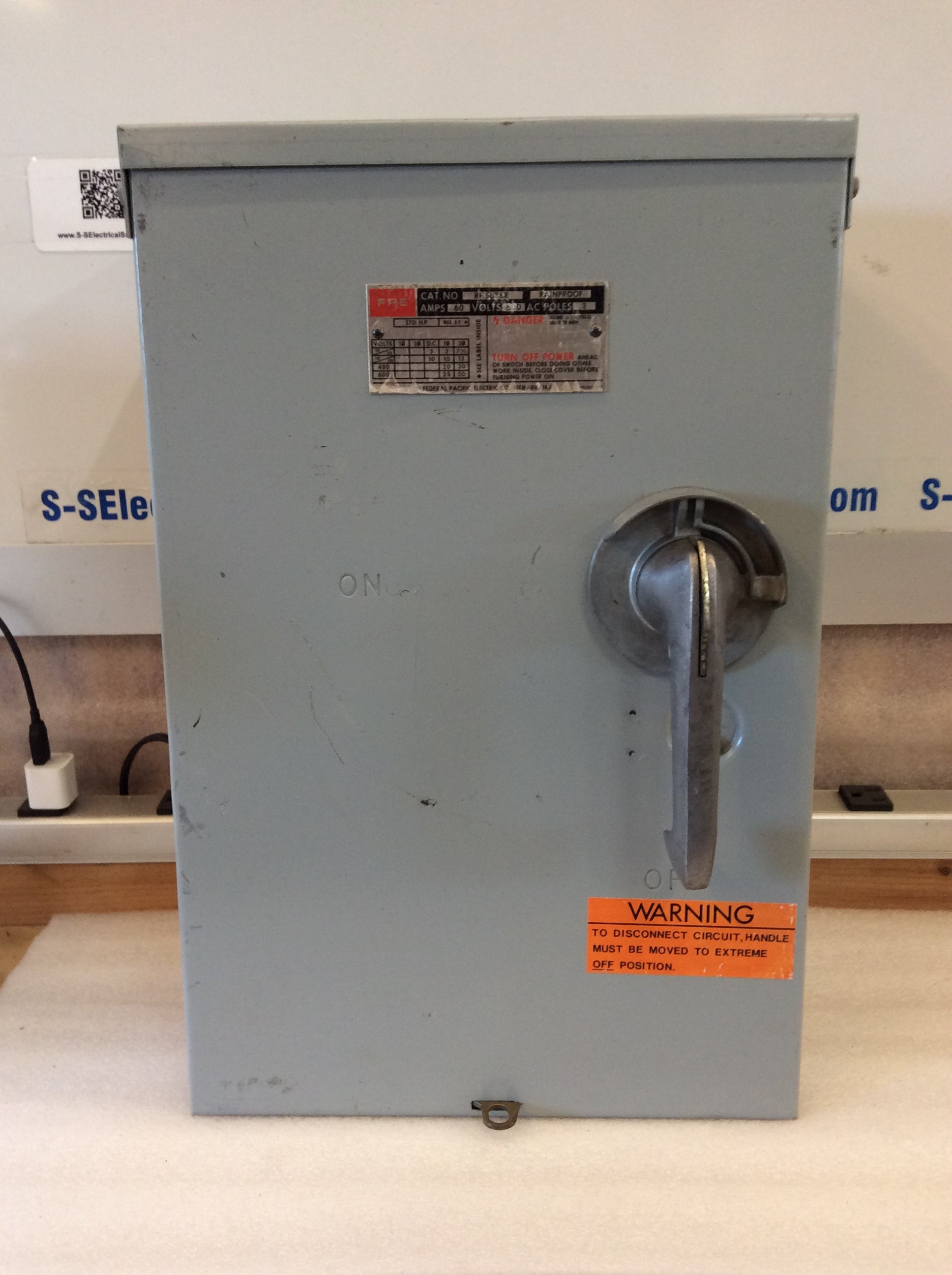 FPE/Federal Pacific RH5636R 3 Pole 60A 600VAC 50Hp Max Nema3R HD Safet