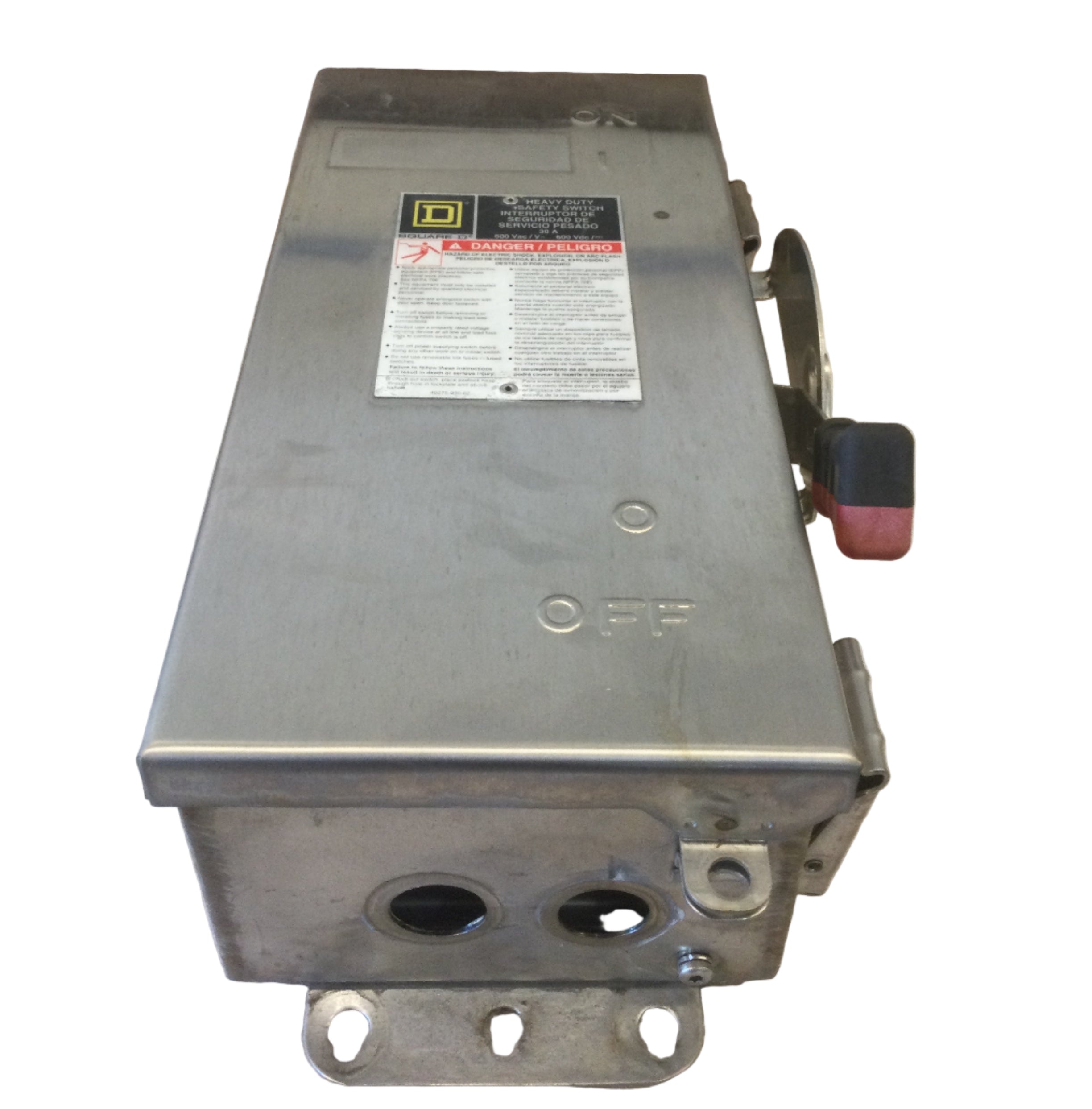 Square D HU361DS Non-Fused 30A 600VAC 3 Pole Safety Switch Nema4/4X/5