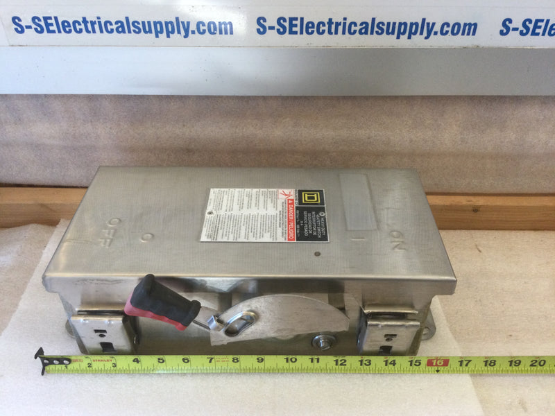 Square D HU361DS Non-Fused 30A 600VAC 3 Pole Safety Switch Nema4/4X/5