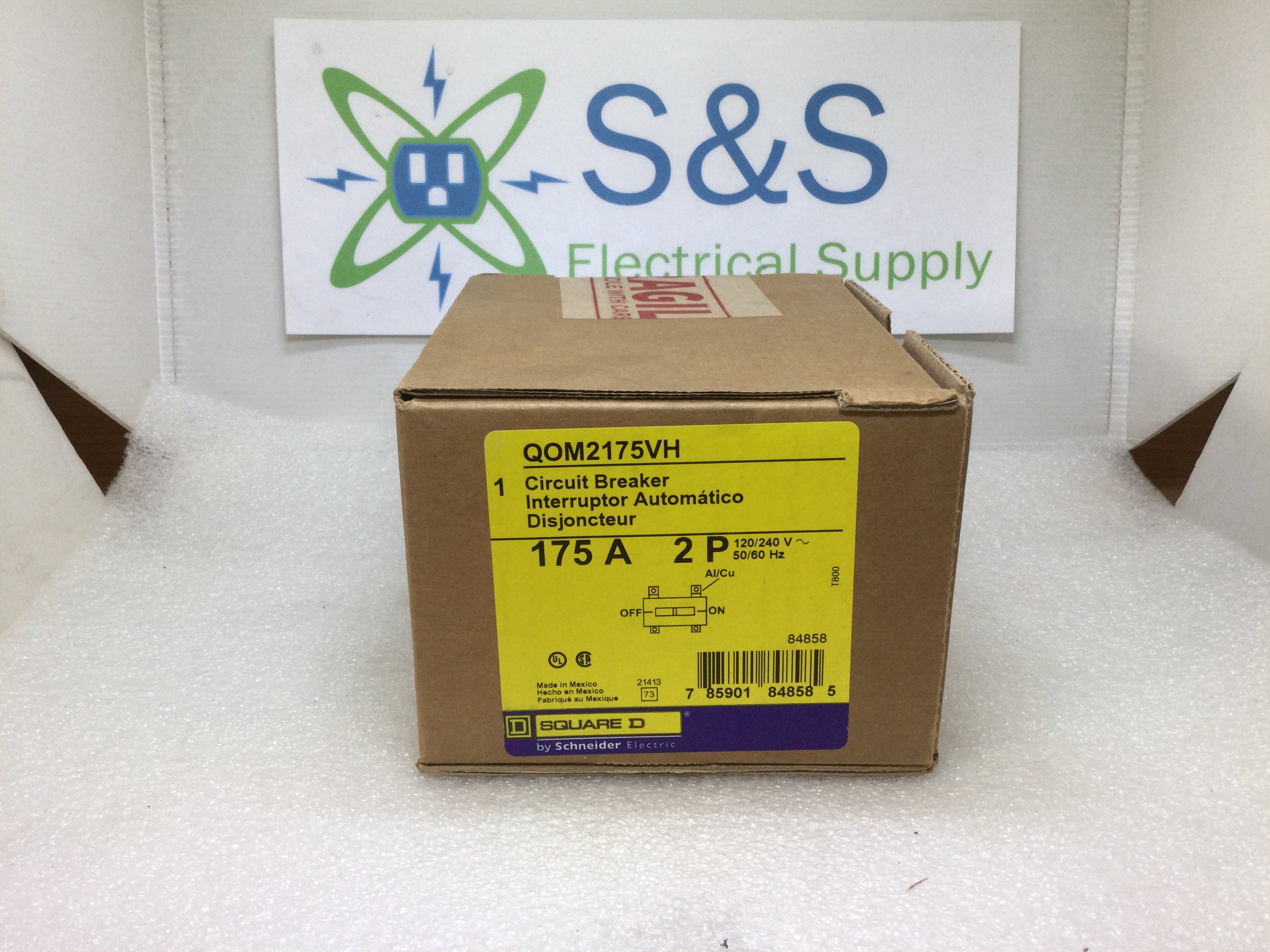 Square D QOM2175VH 175 Amp 2 Pole 240V 22KAIC Circuit Breaker