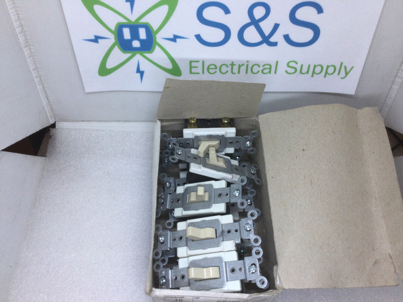 Leviton CS120-2I 20A 120/277VAC Single Pole Ivory Toggle Switch Side W