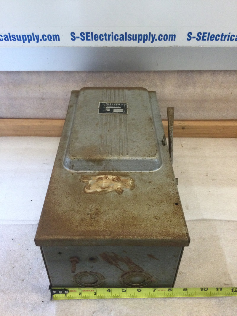 Walker L-1022 2 Pole 100A 125-250VAC Form 60-100 Fused Safety Switch